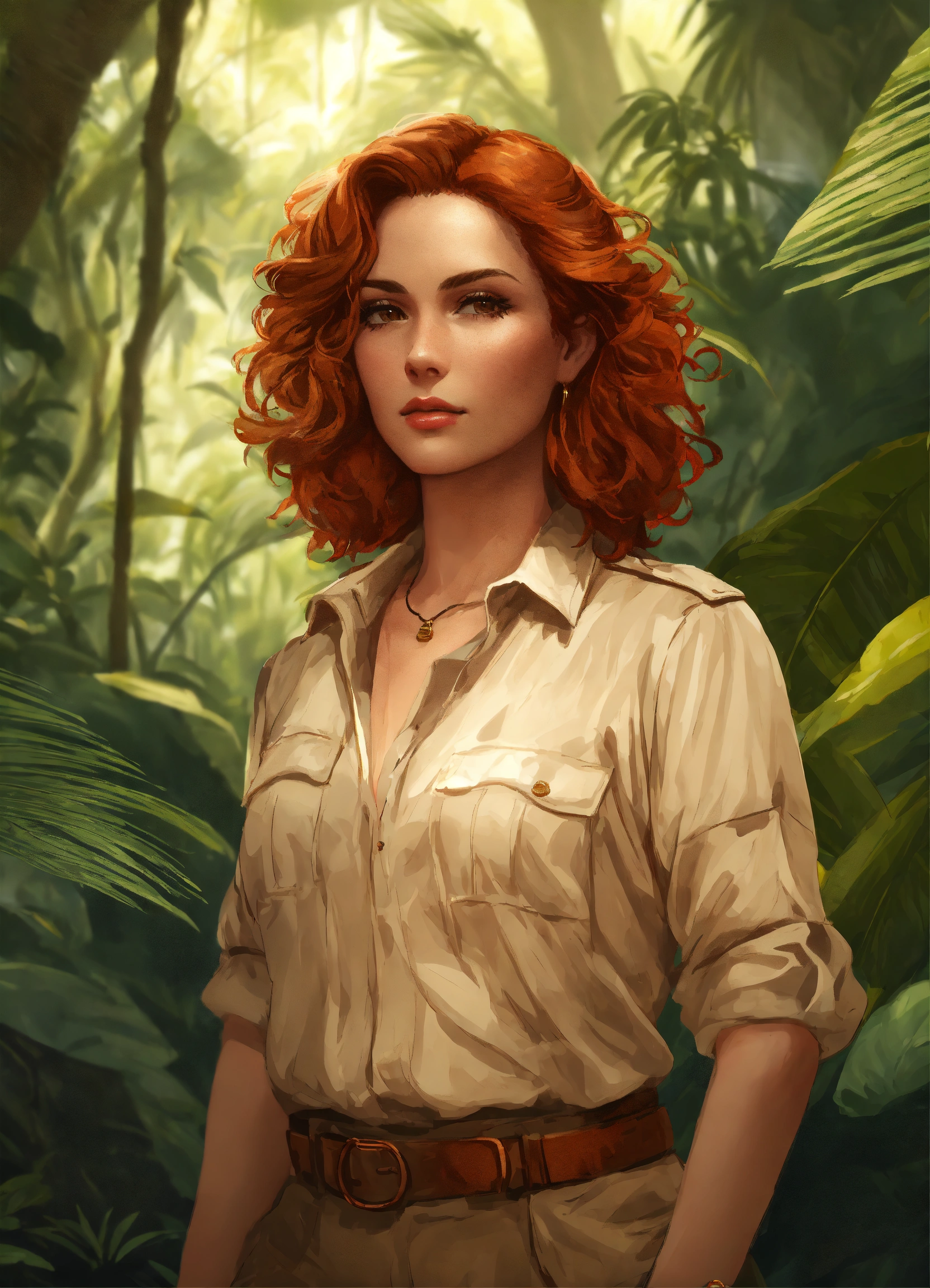 Lexica - A digital art portrait of a beautiful archaeologist woman with ...