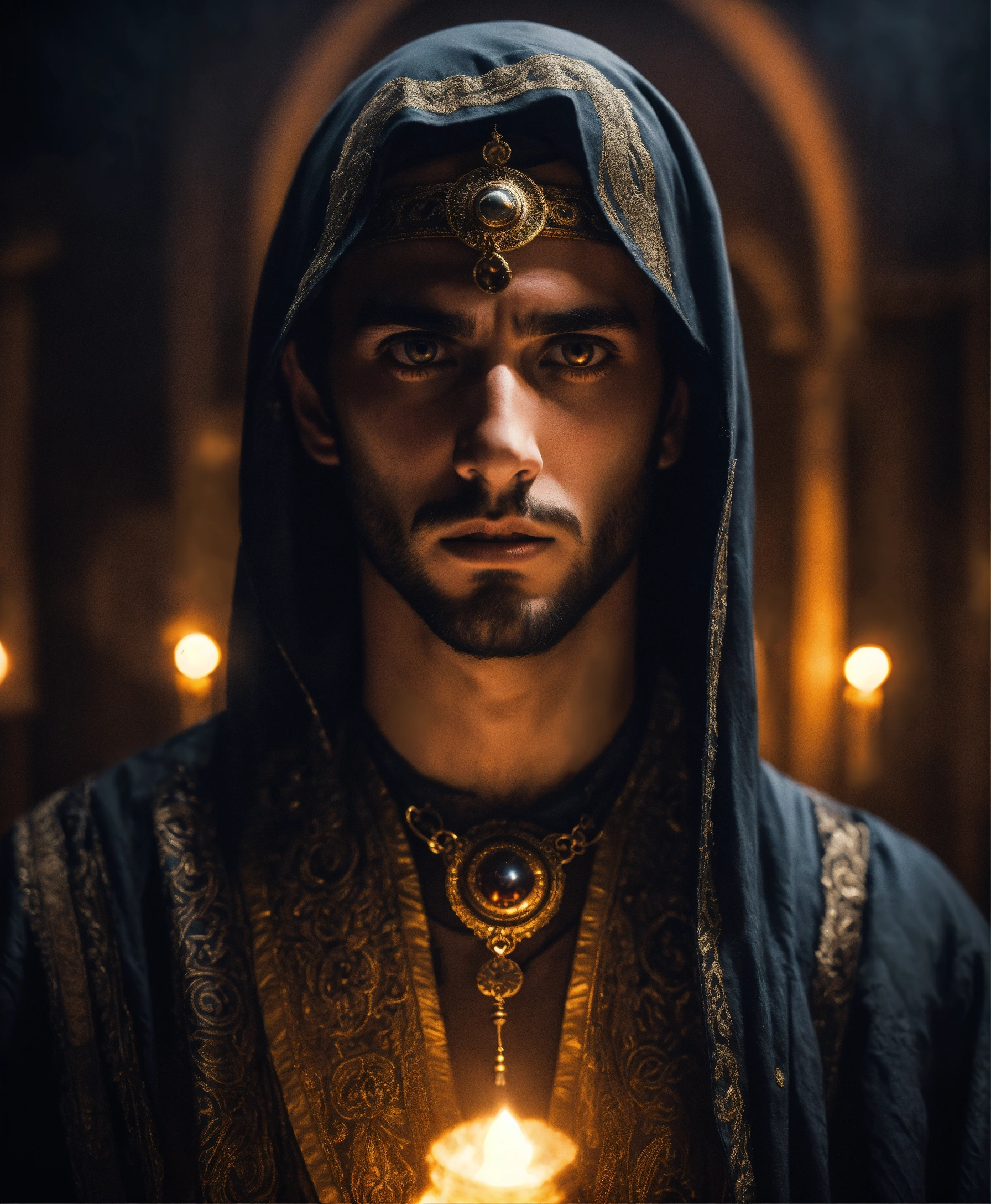 Lexica - Dramatic portrait of a young handsome, wicked middle eastern ...