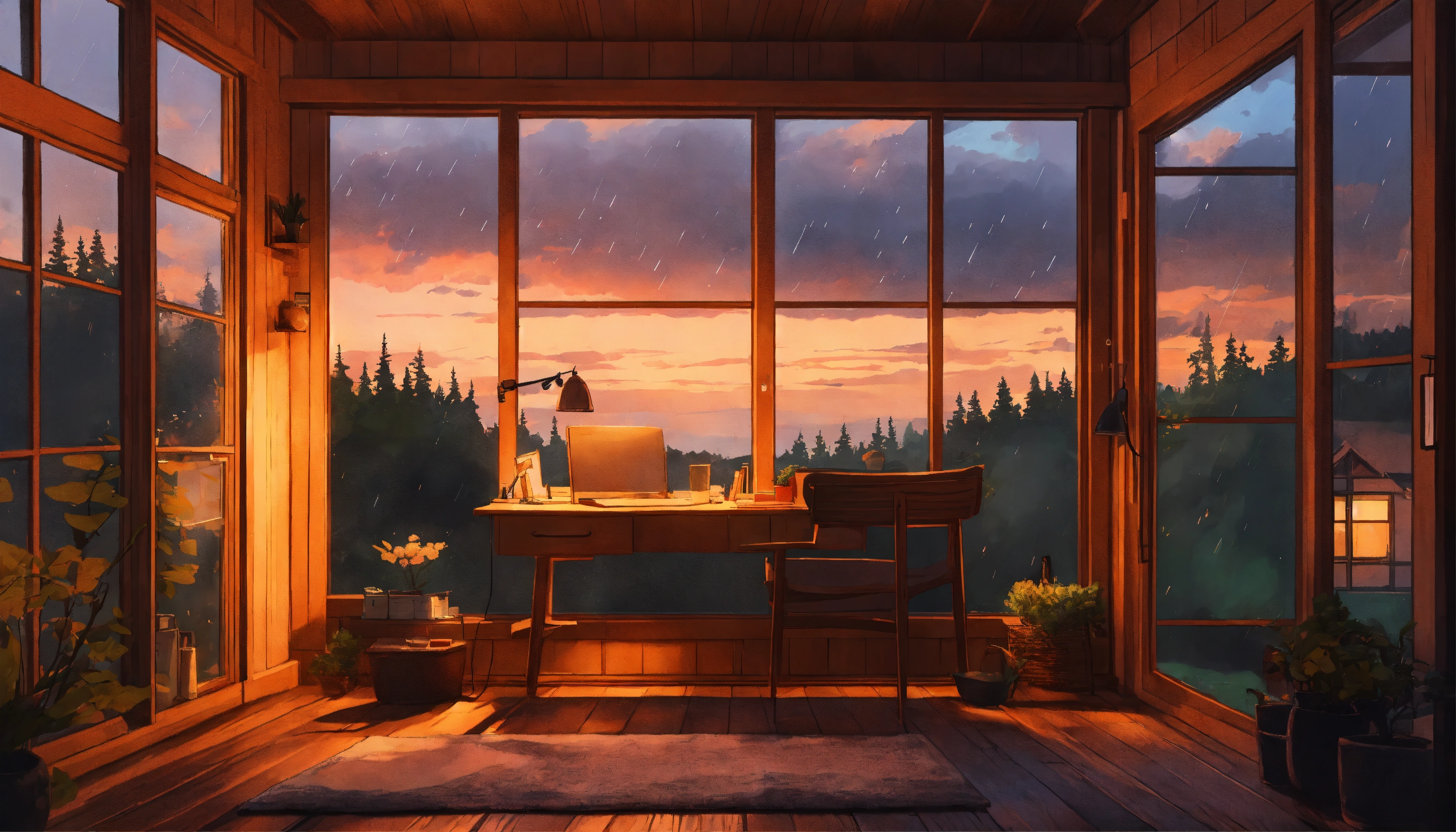Lexica - Cozy wooden nordic cabin in sweden, anime, studio ghibli ...