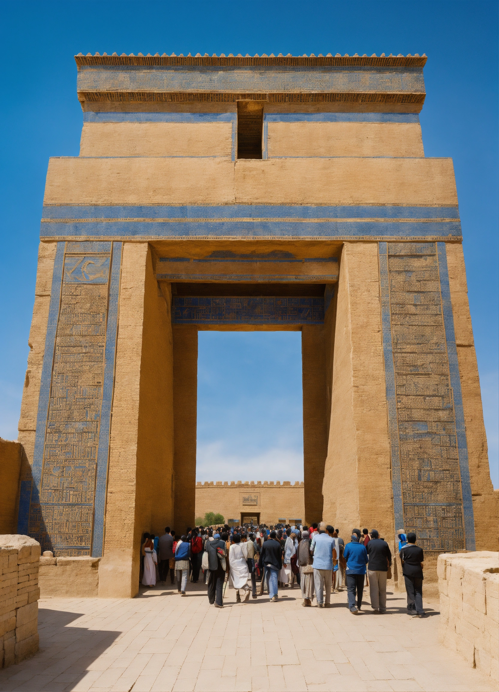 Lexica - The ishtar gate in its full glory, view from far, massive gate ...