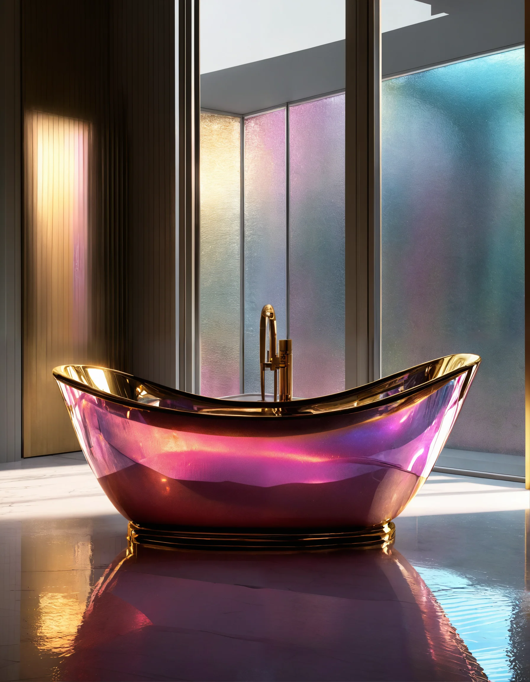Lexica - Ultra contemporary modernist ‘glowing pink and gold bathtub ...
