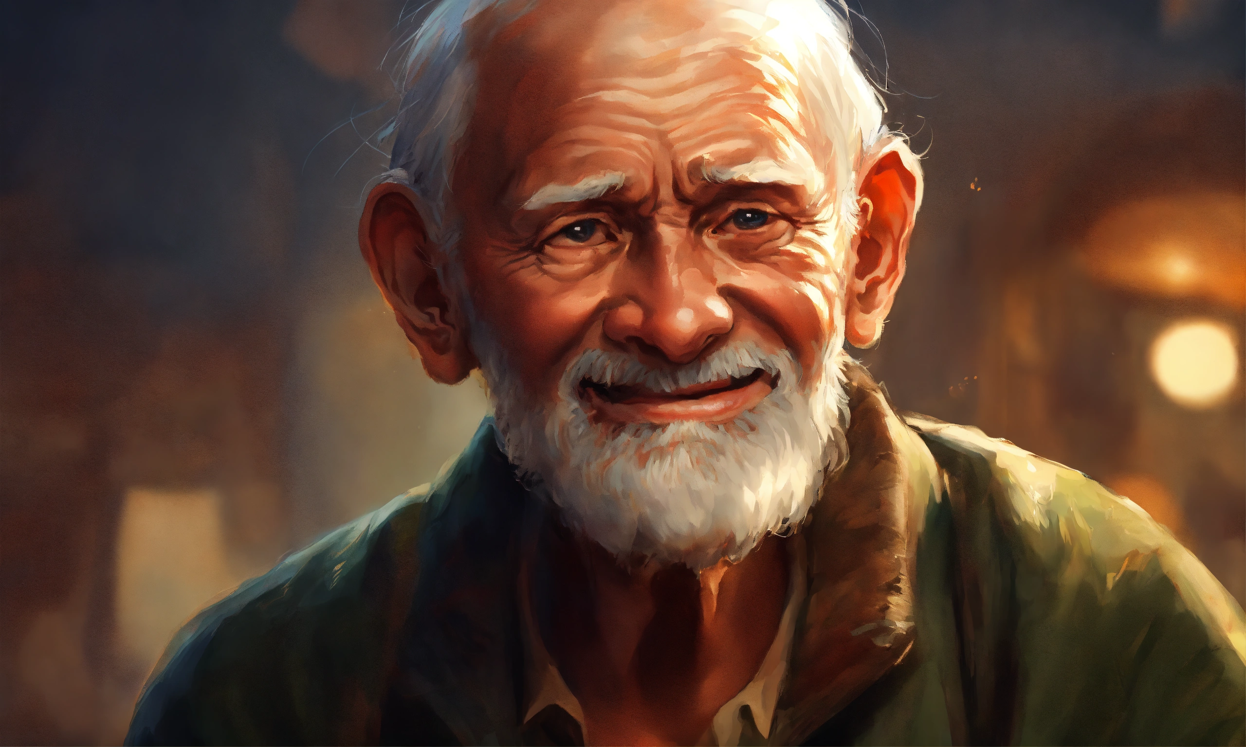 Lexica - A very poor old man with an innocent smile on his face, in the ...