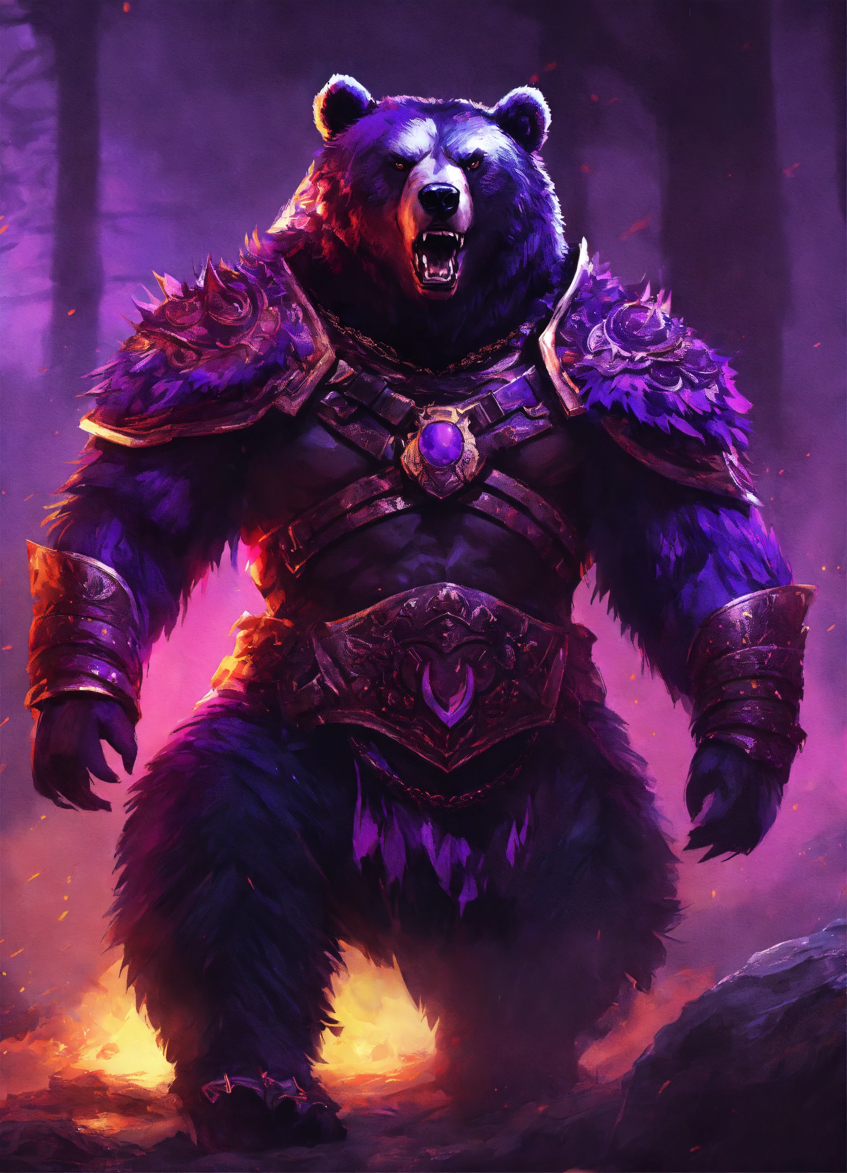 Lexica - Angry, savage, madness, rage bear, ancient, digital art, black ...