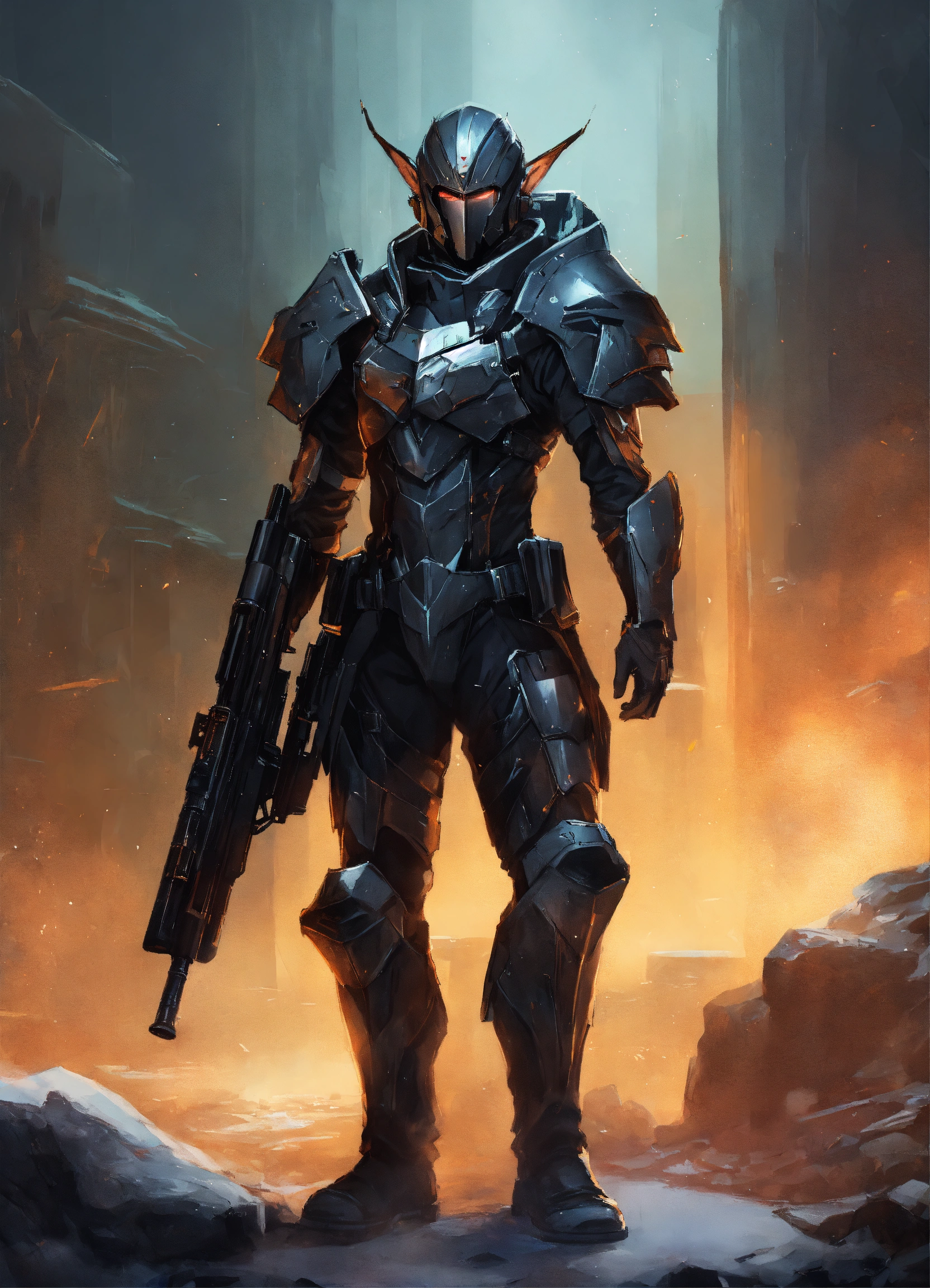 Lexica - Epic drawing of a full body of an elf sci fi soldier wearing ...
