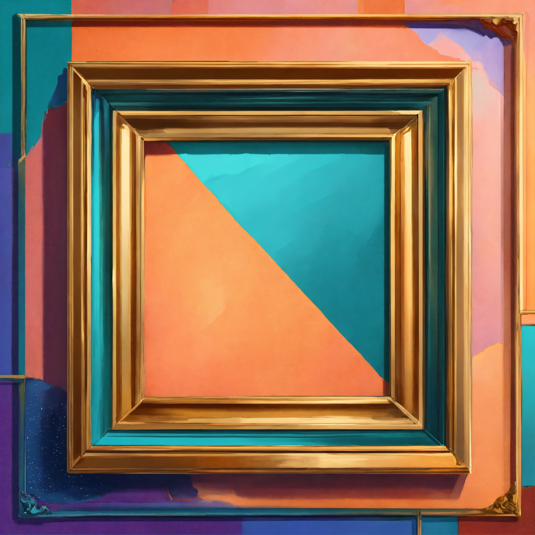 Lexica - Paiting square frame, art deco style, realistic cartoon oil ...