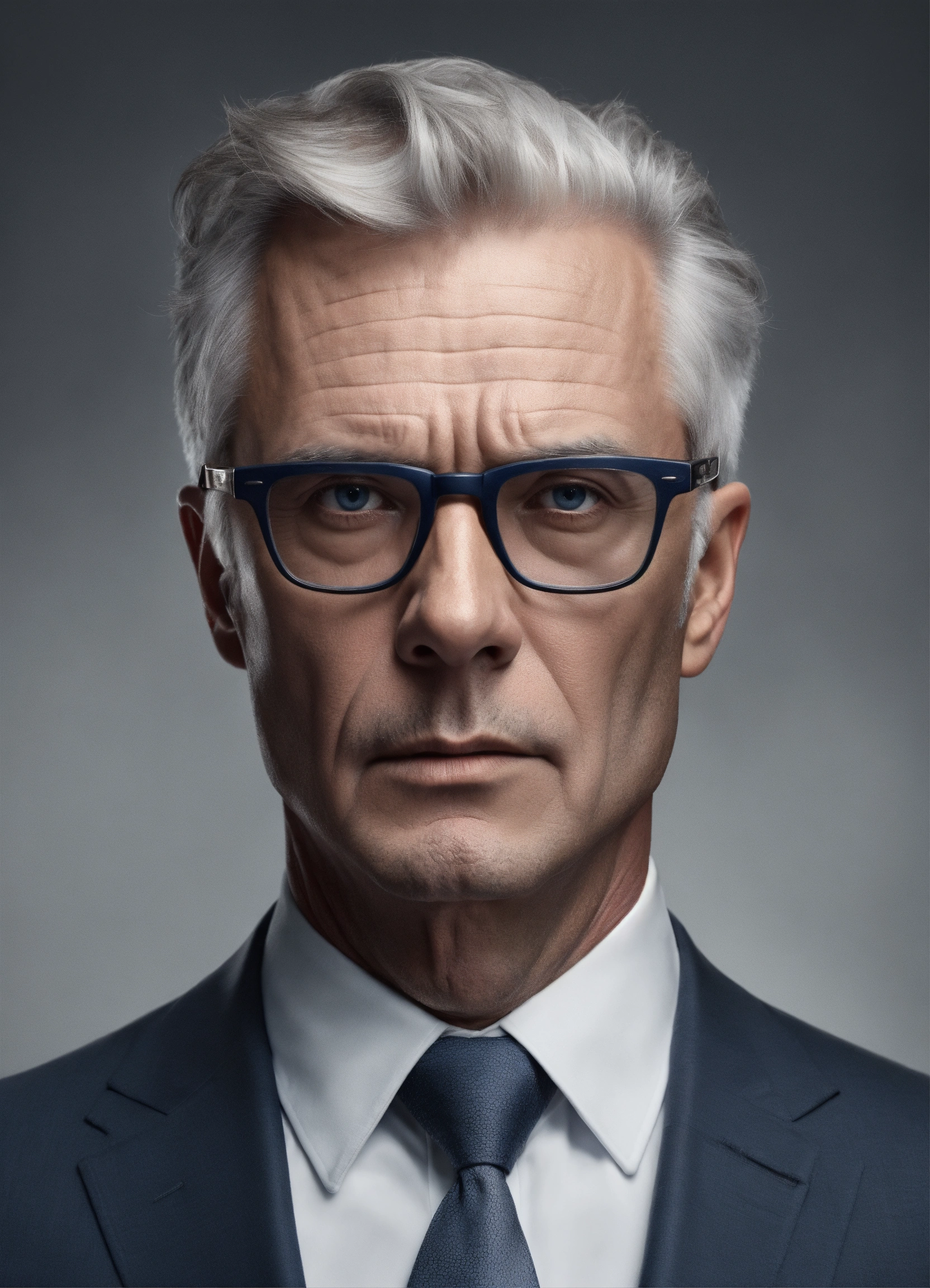Lexica - A portrait of 50 years old man with dark blue eyes, with ...