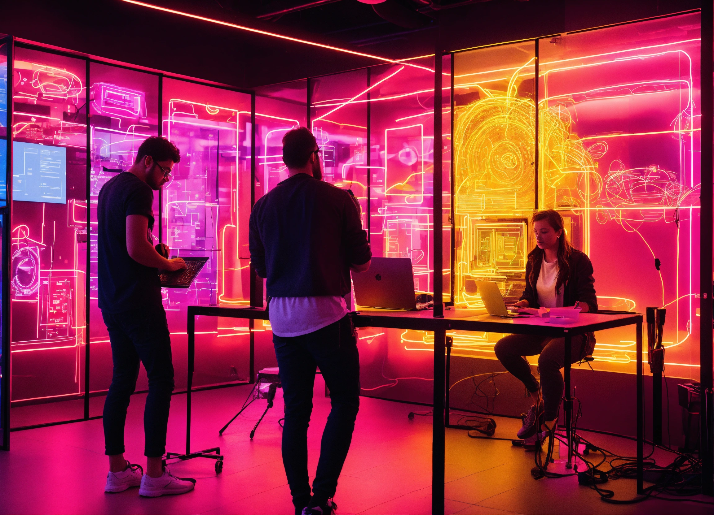 Lexica - Team of web developers (with woman too) building prototypes ...