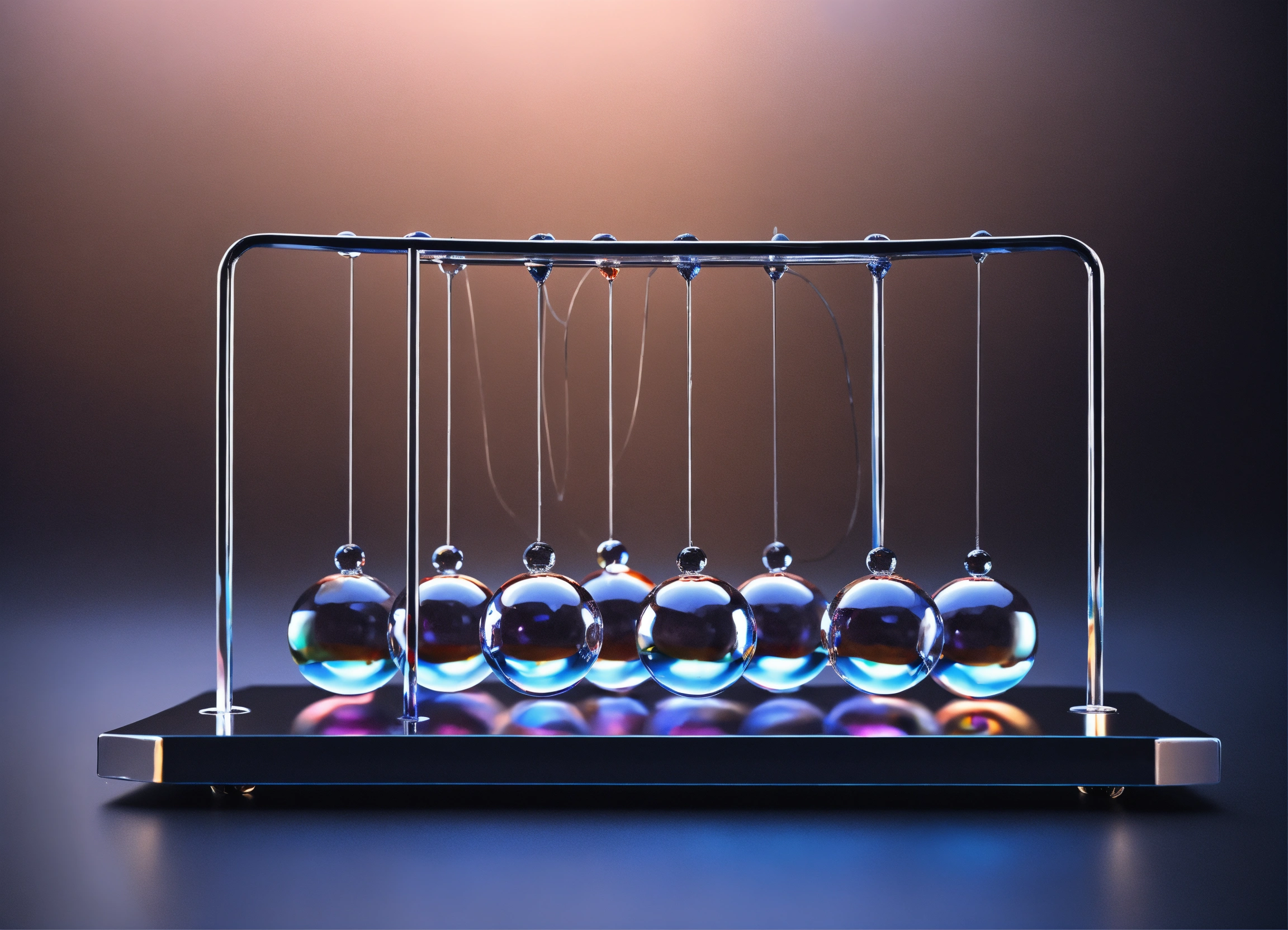 Lexica - Newtons cradle, five crystal clear transparent bouncing balls ...
