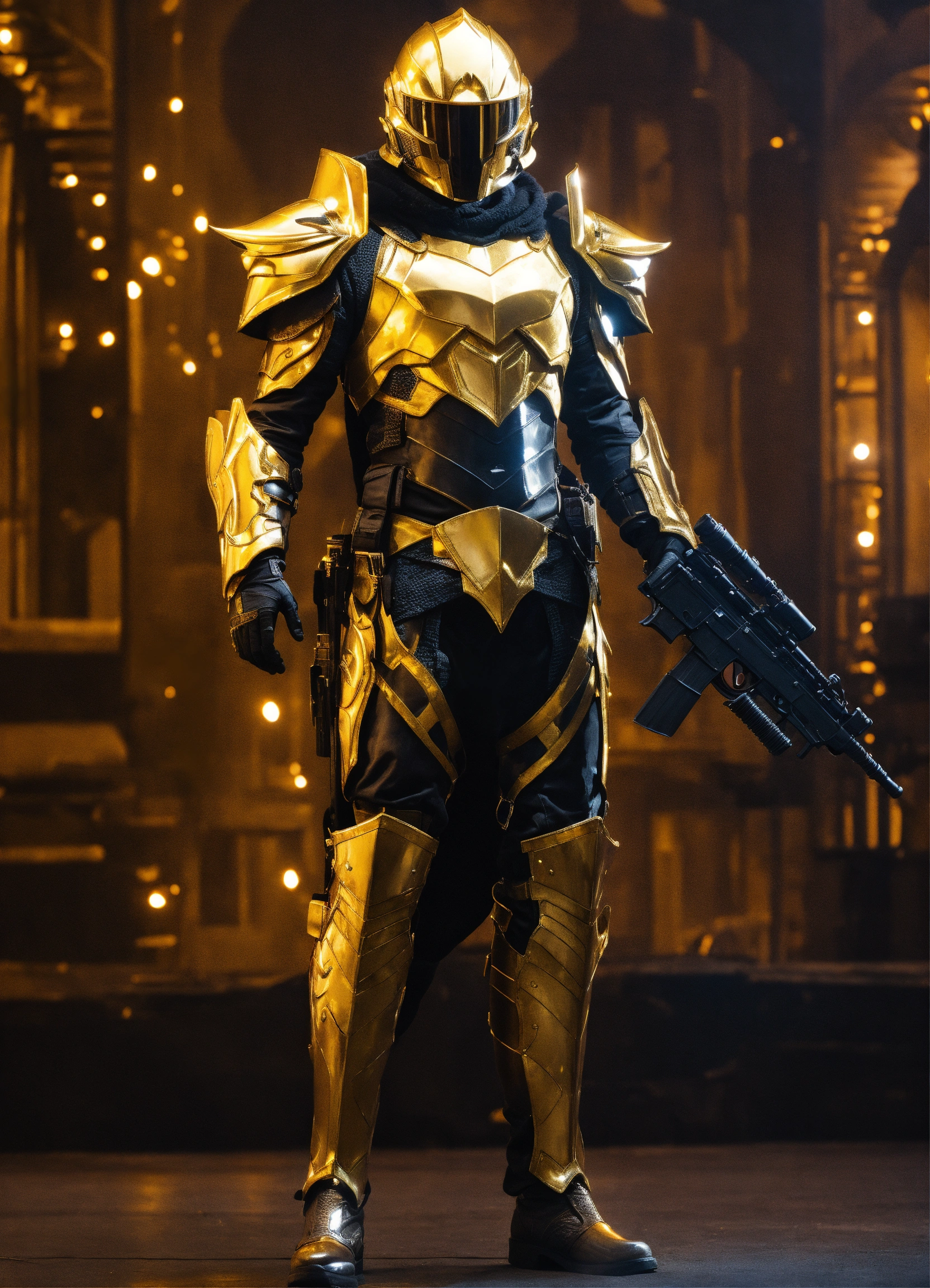 Lexica - Full body of a high elf sci fi soldier wearing heavy sci fi ...