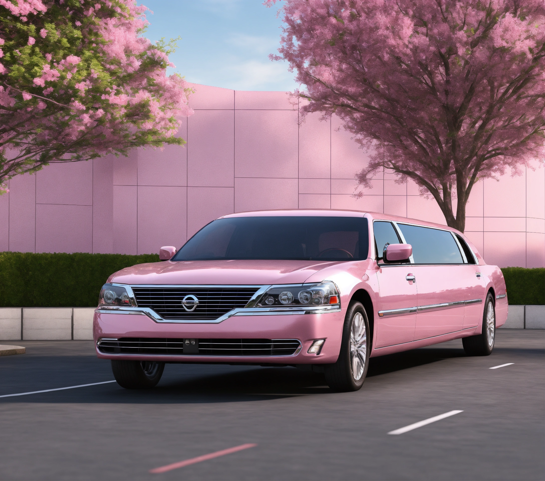 Lexica - Long pink limo, NISSAN, car rental, 3D, photo-realistic, 4K ...