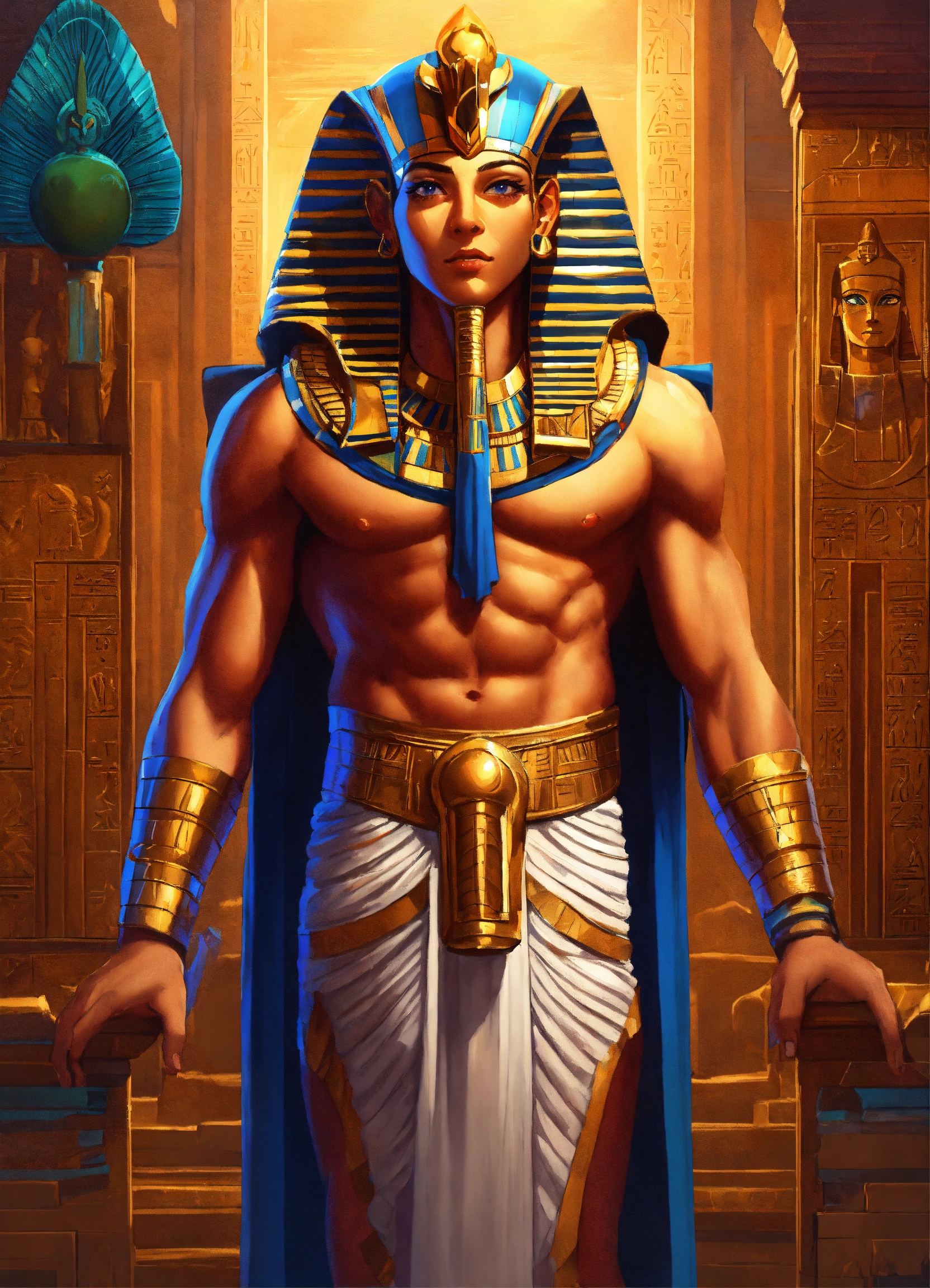 Lexica - Egyptian god Seth, cartoon oil paint, 2D illustration style ...