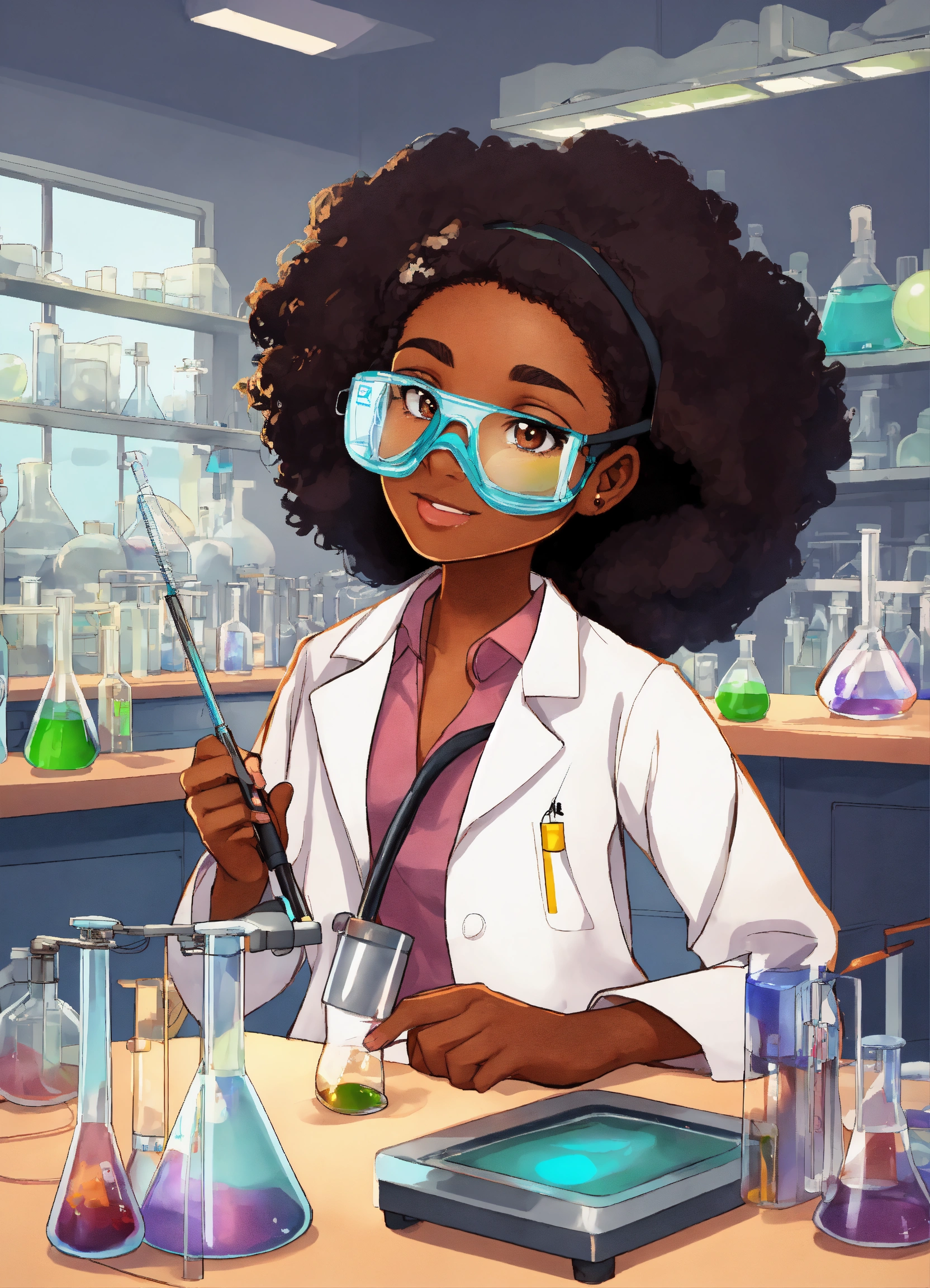 Lexica - Make me Cartoon of a Young little 10 yr African American dark ...