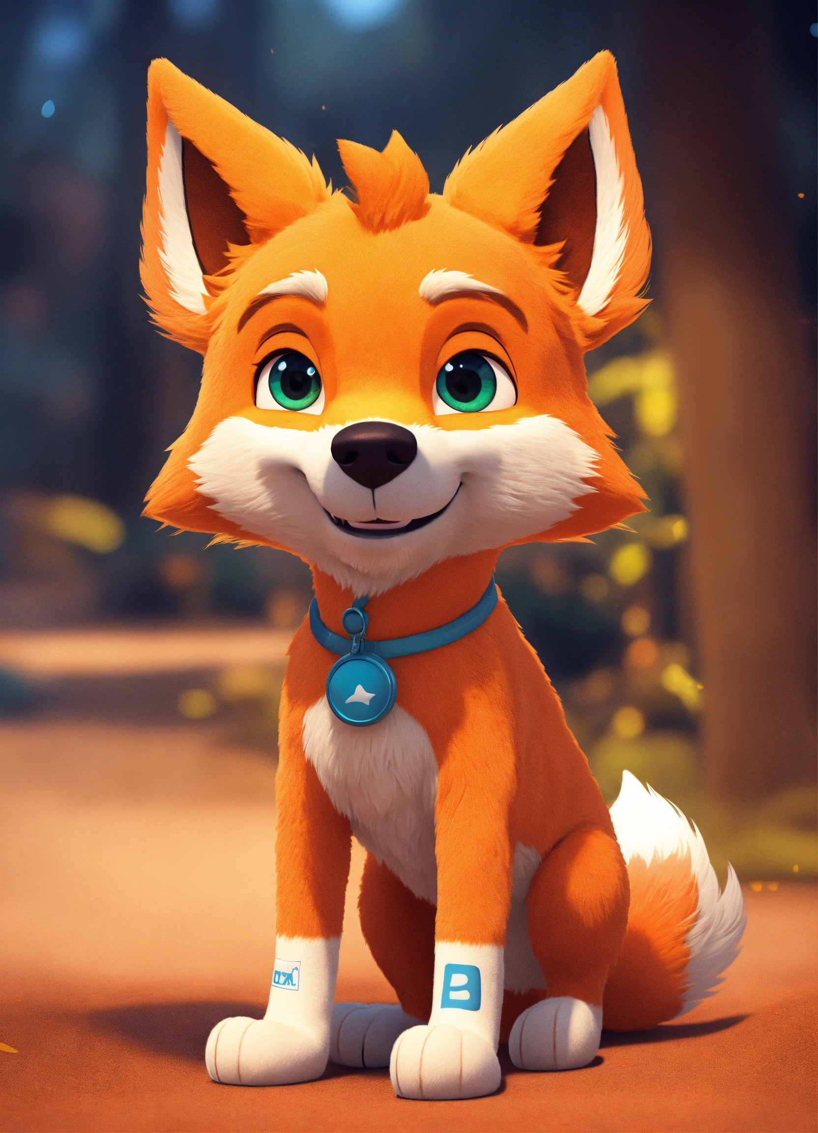 Lexica - A cute orange wolf in pixar style