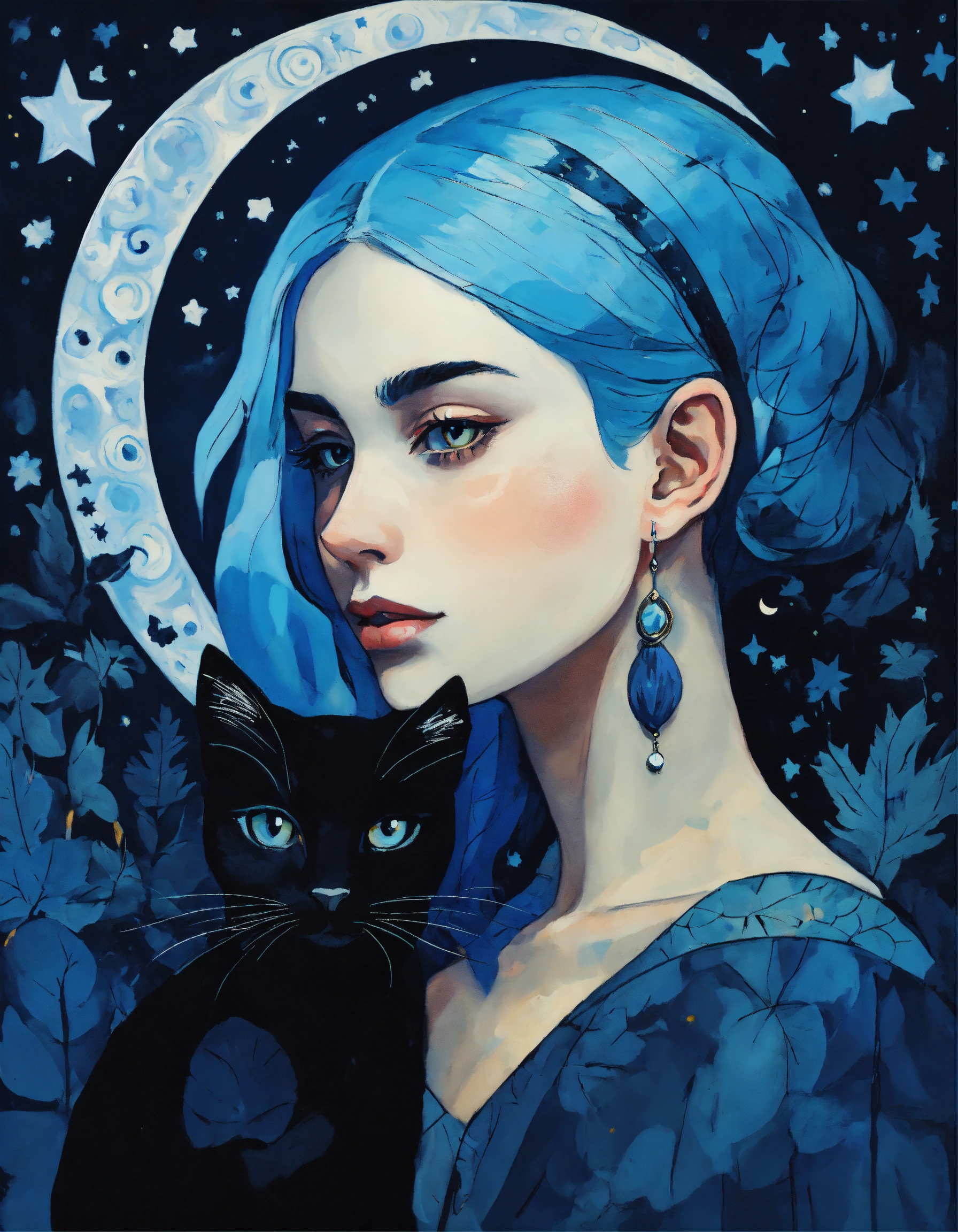 Lexica - Painting in Picasso style portrait of a pale girl with blue ...