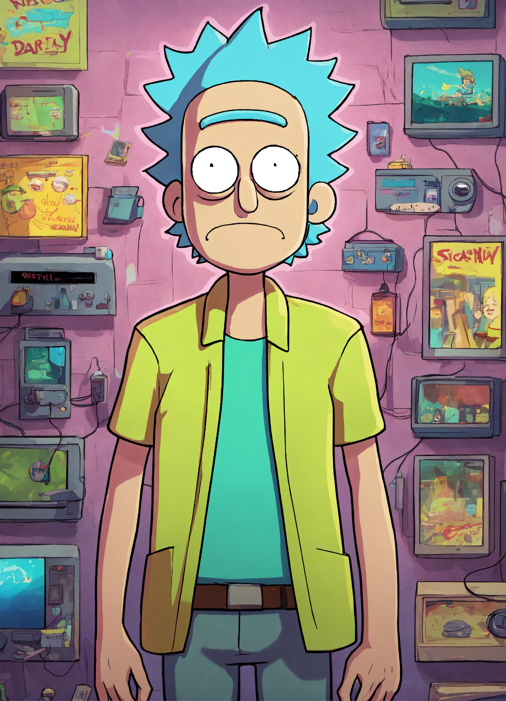 Lexica - Cute man , style from Rick and Morty carton