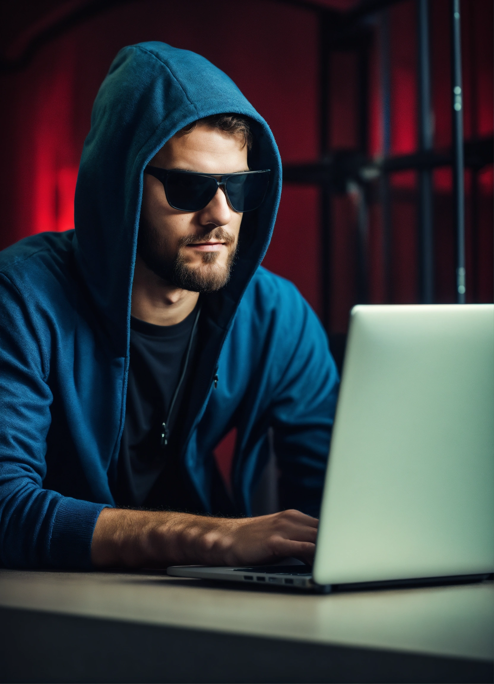 Lexica - Hacker guy on a system, solid background, reality photo