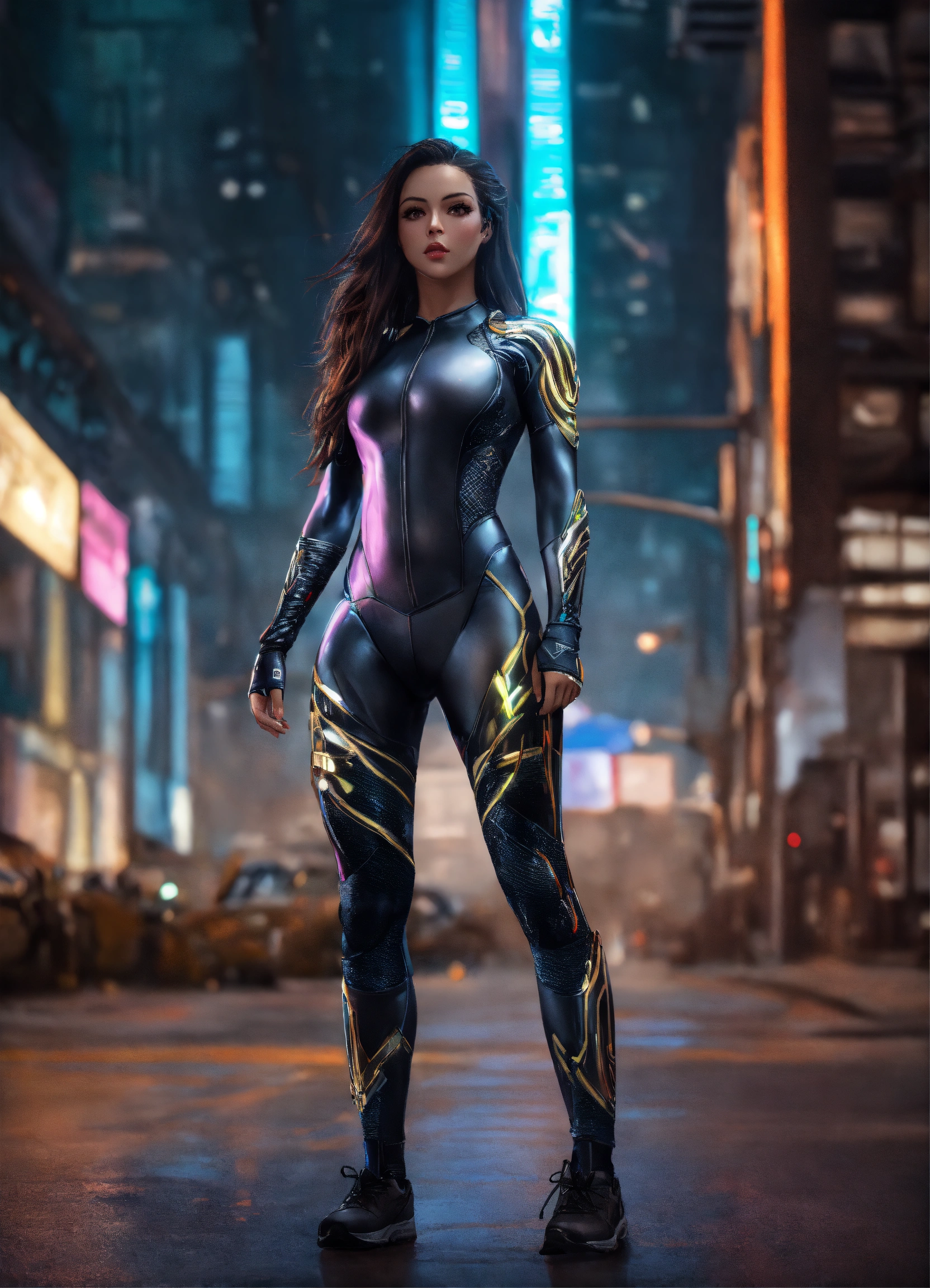 Lexica - An ultrarealistic full body shot of woman in shiny yoga pants ...