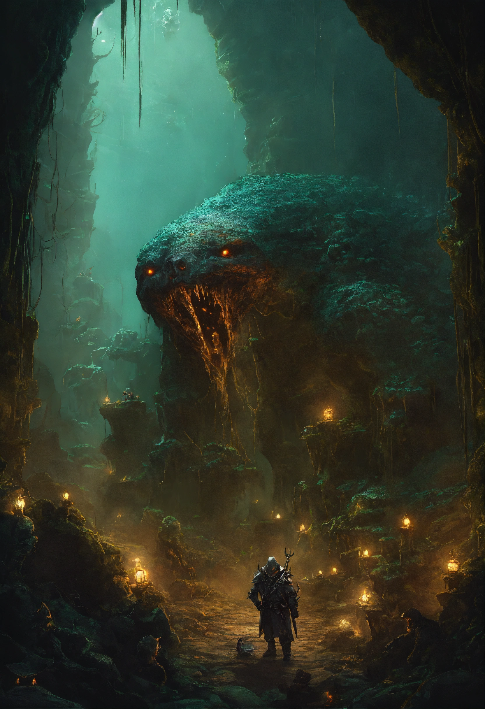 Lexica - Create a vivid and captivating scene where a powerful Ghoul ...