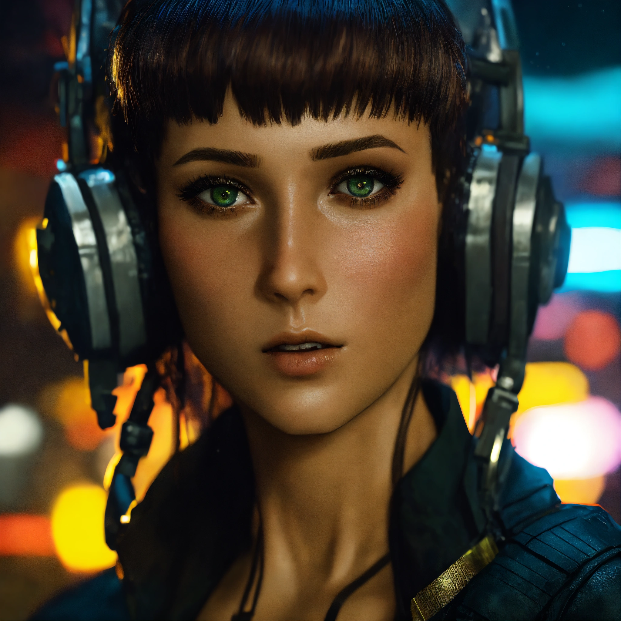 Lexica - A frontal, realistic, female avatar of Blade Runner