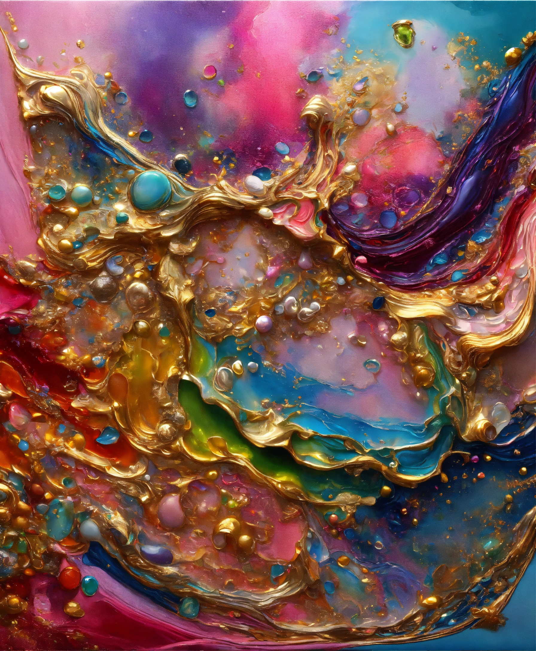 Lexica - Colorful abstract painting oil and water complex complicated ...
