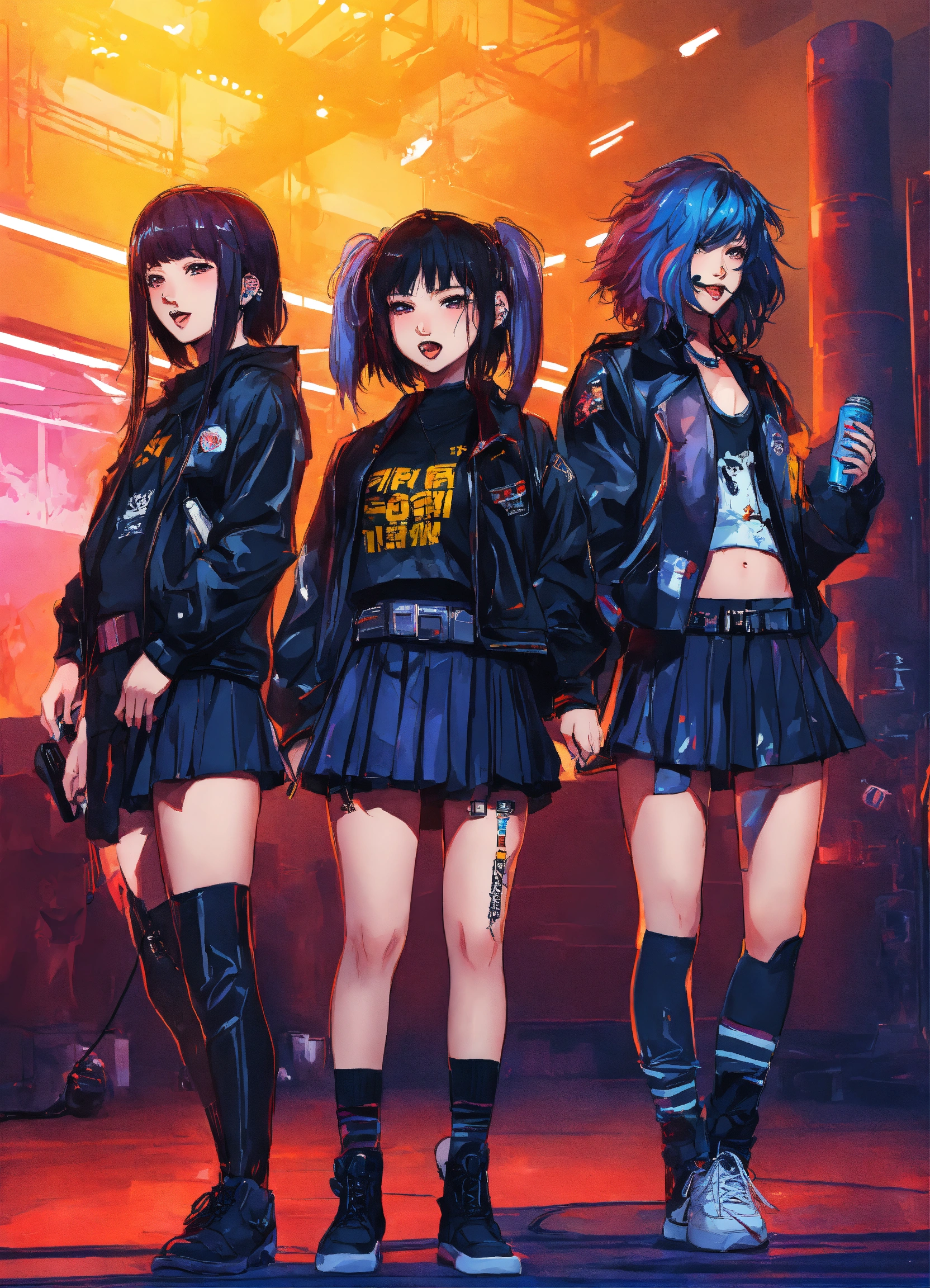 Lexica - Cyberpunk J-pop band with 3 members school girl, silly but ...
