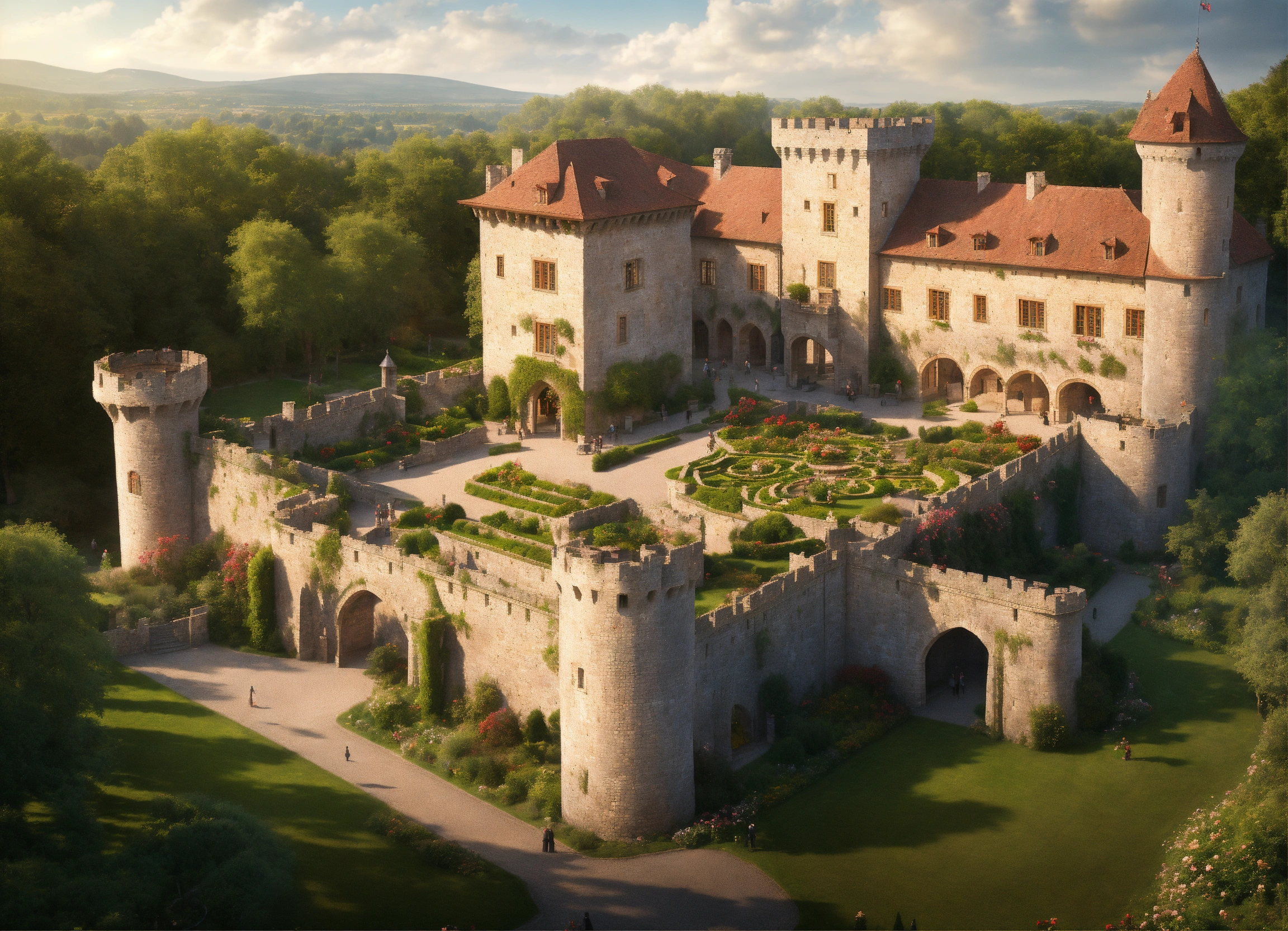 Lexica - Ultra realistic, photorealistic, bird's eye view of a small ...