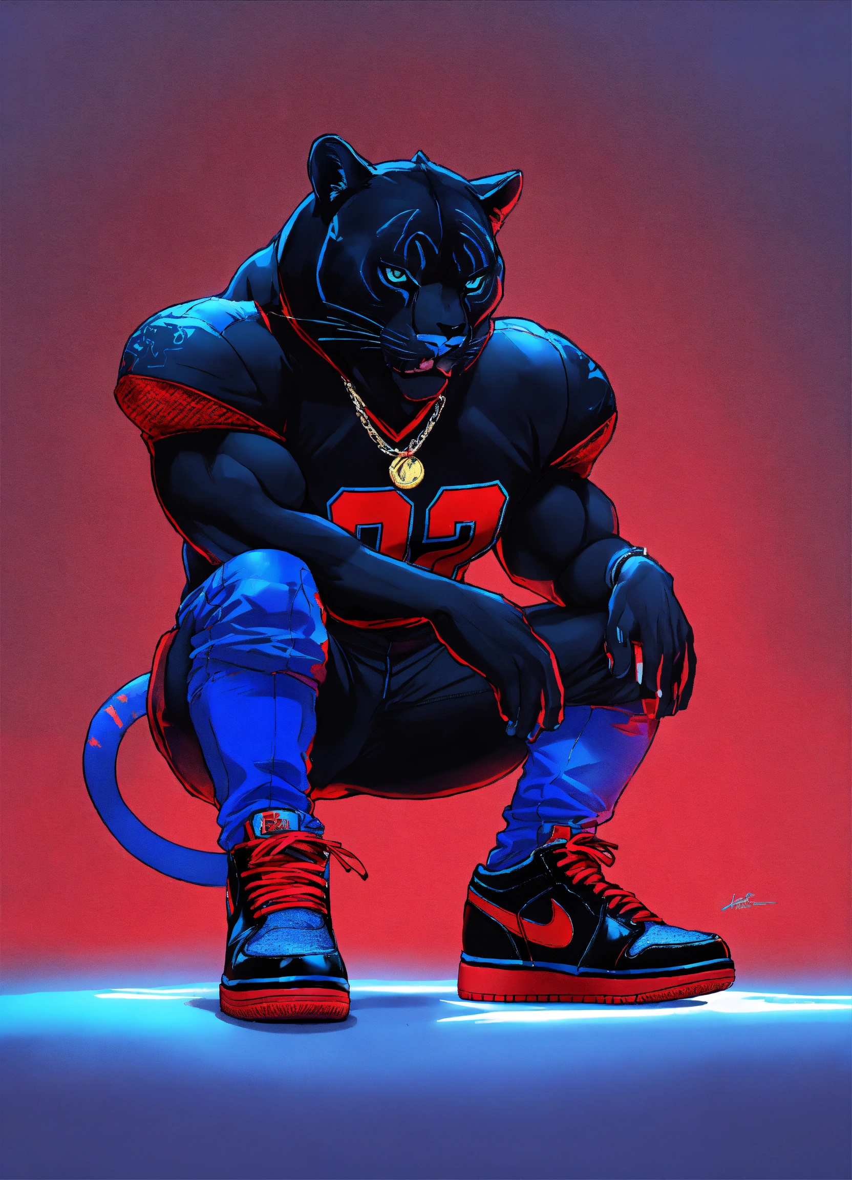 Lexica - An image of a full body panther mascot in the color black ...