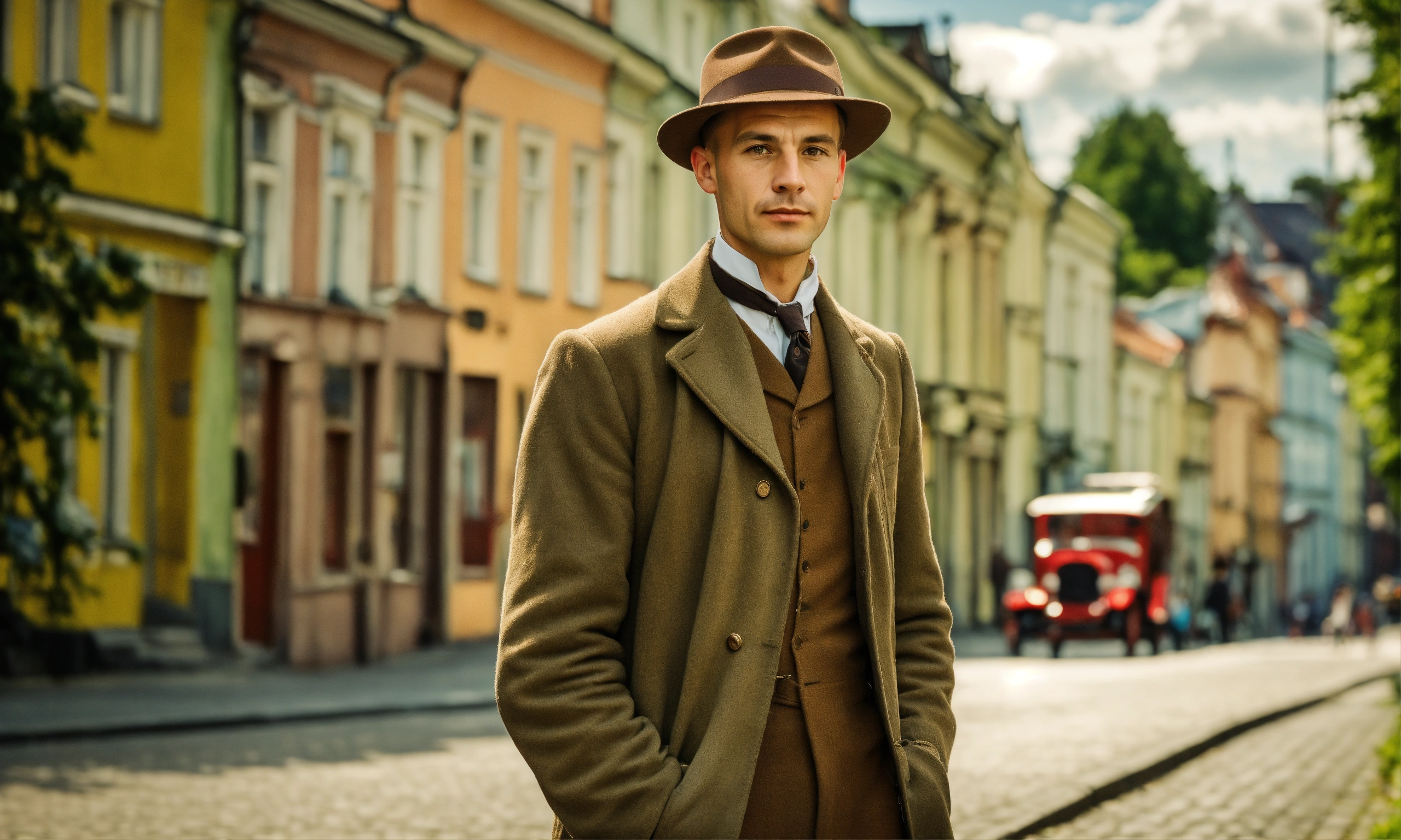 Lexica - Cute poland man in full haight 1920-1930 on streen in warshaw ...