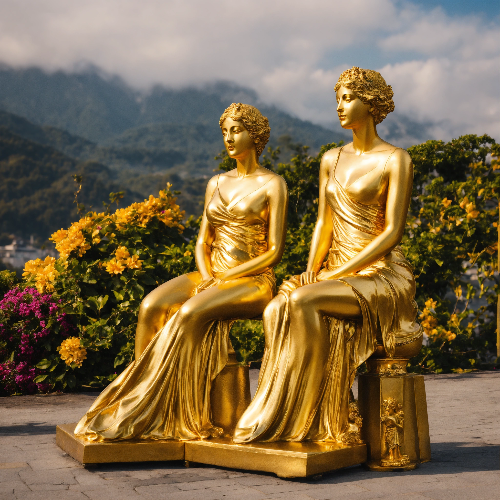 Lexica - Golden Woman Statues
