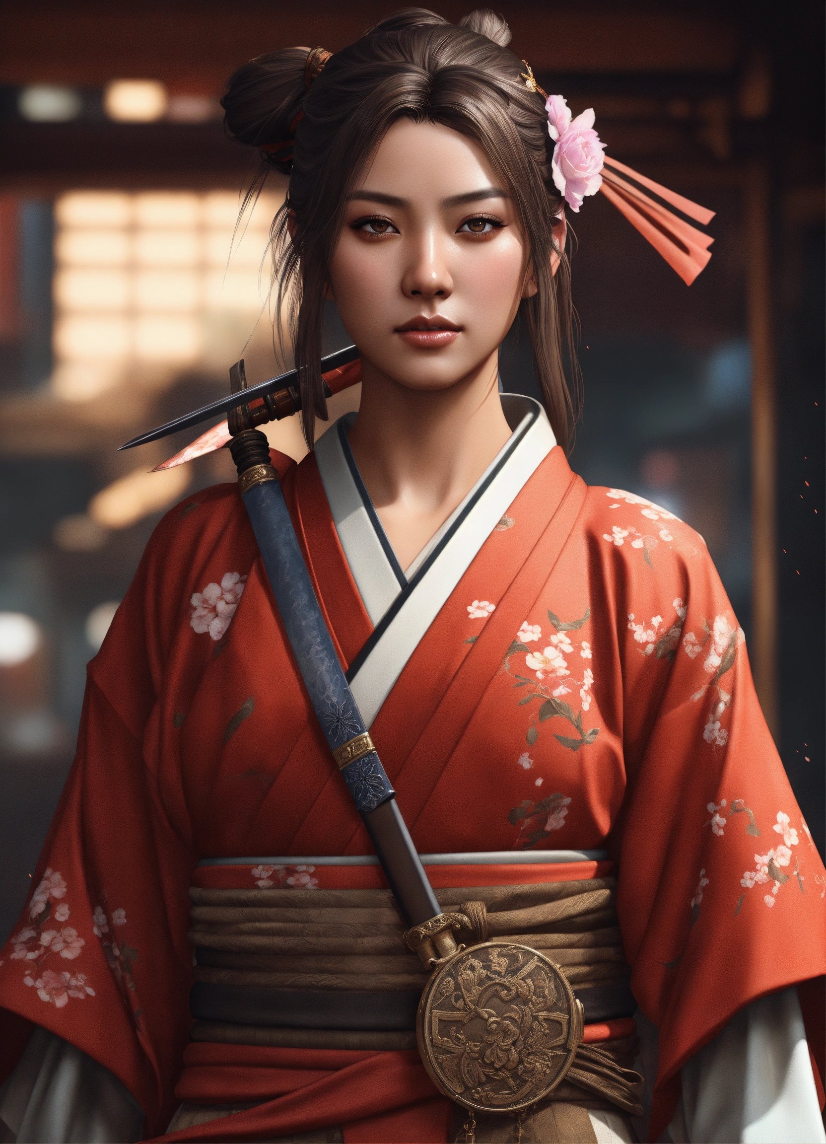 Lexica - "female Japanese ronin", heroine, katana, samurai, head and ...