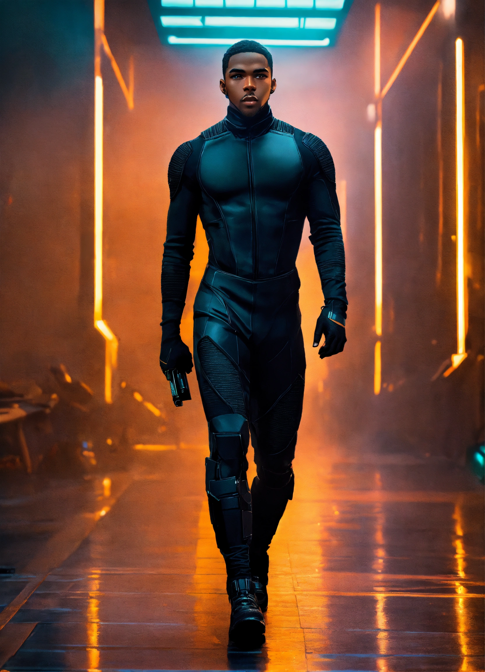 Lexica - Young 20 year old adult muscular black male, handsome young ...