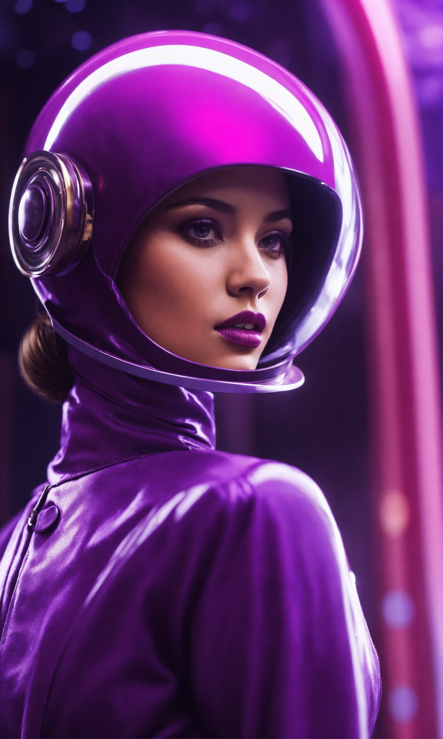 Lexica - A woman dress in retro futurism style, 1960, forward looking ...