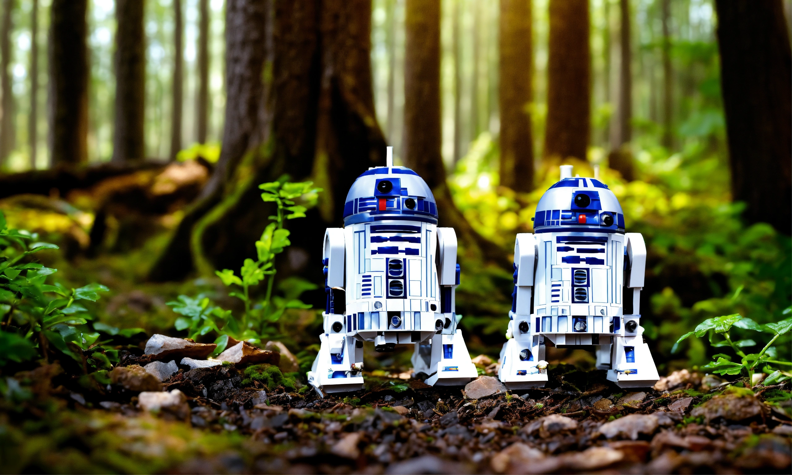 Lexica - LEGO set a cute plastic R2-D2 standing next to a stormtrooper ...