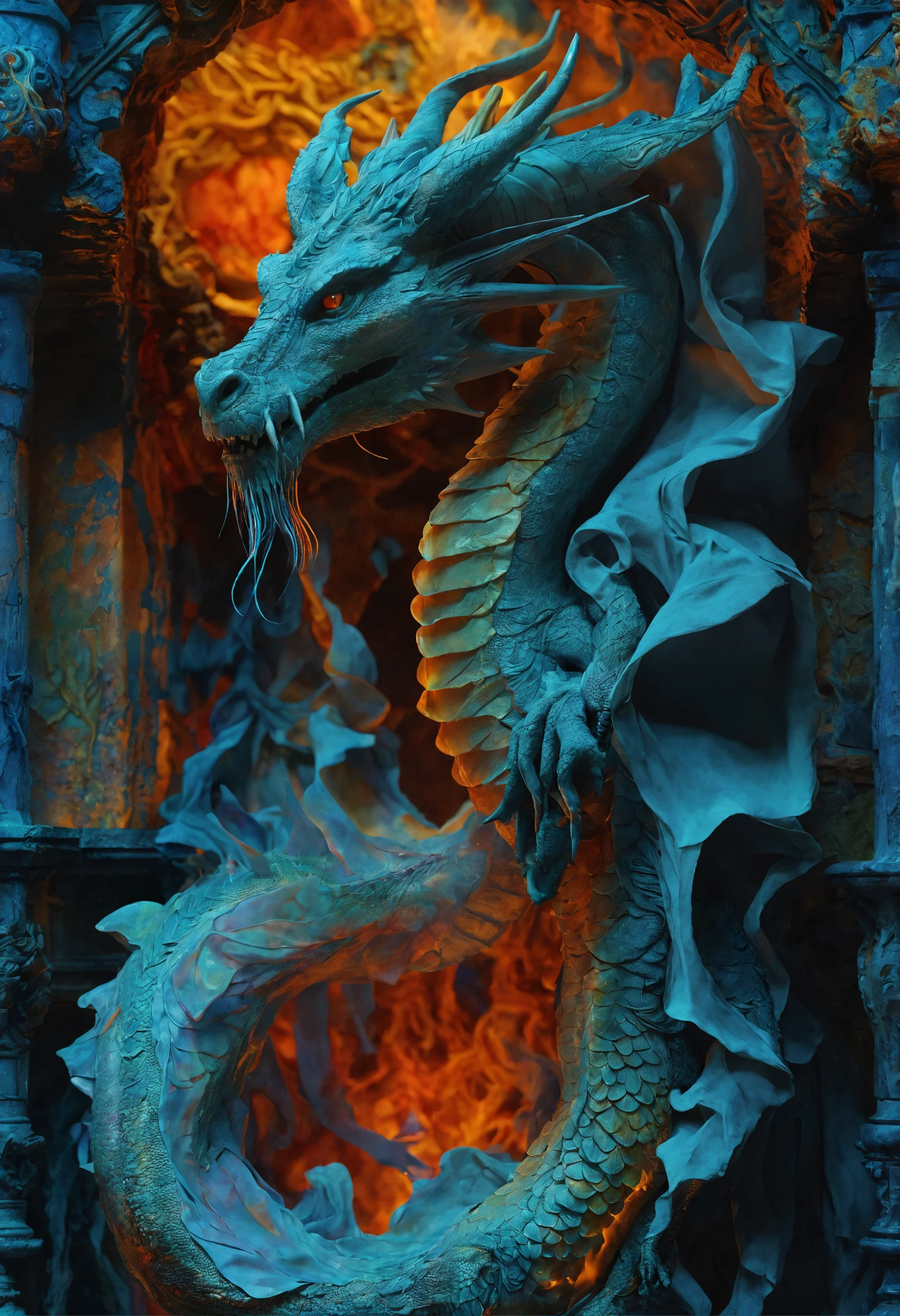 Lexica - Visually Striking Full Body Portrait, A Dragon With (Occultist ...