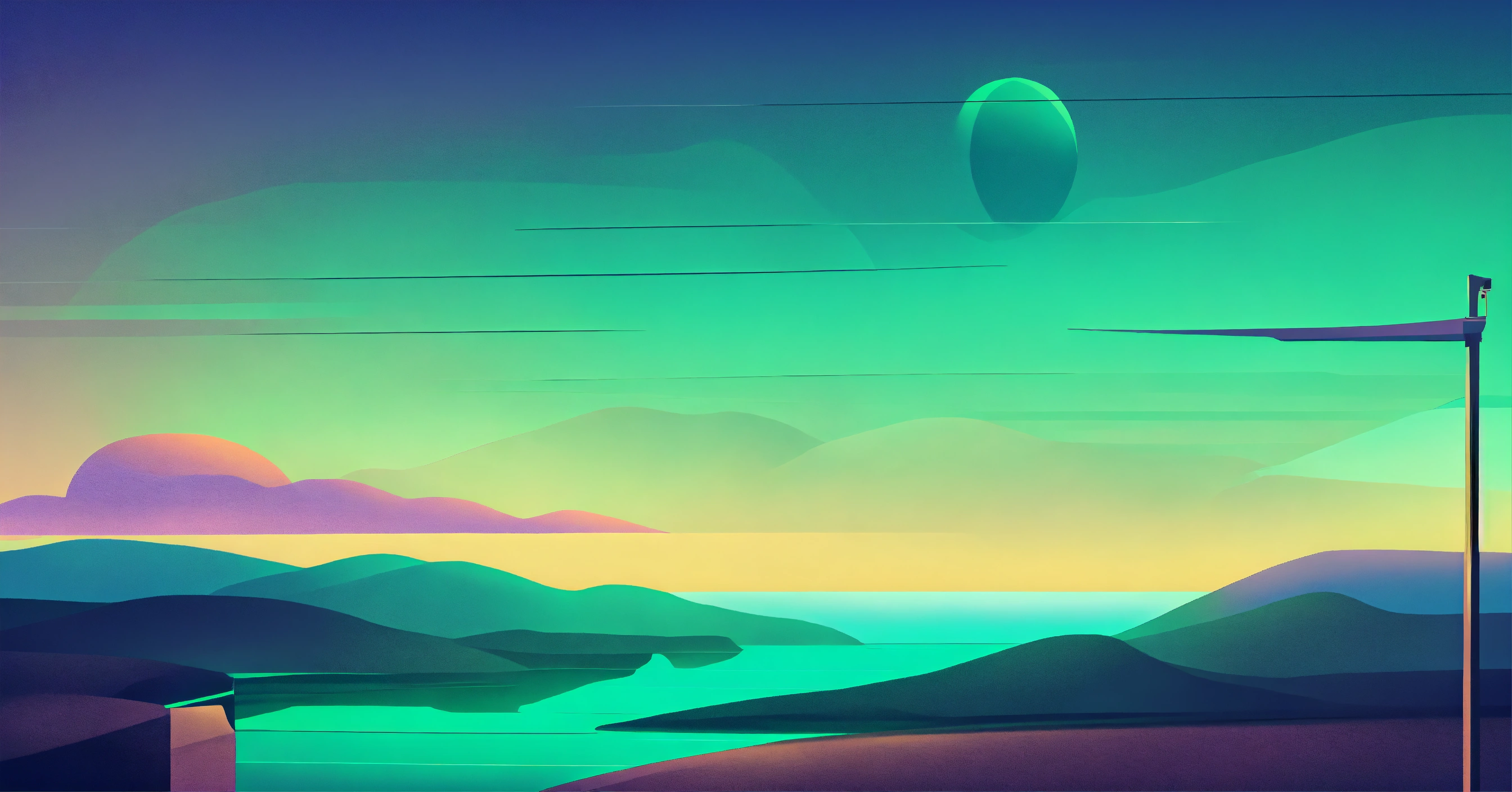 Lexica - Email. no text. no people. simple flat gradient illustration. jade