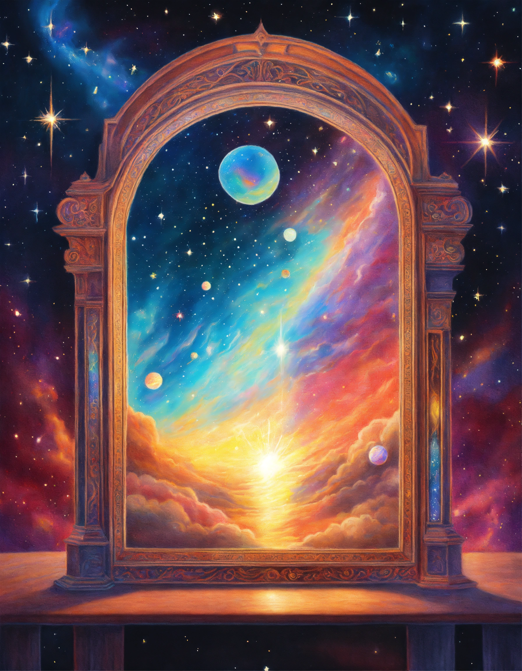 Lexica - Realistic colored pencil drawing of a big magic celestial ...