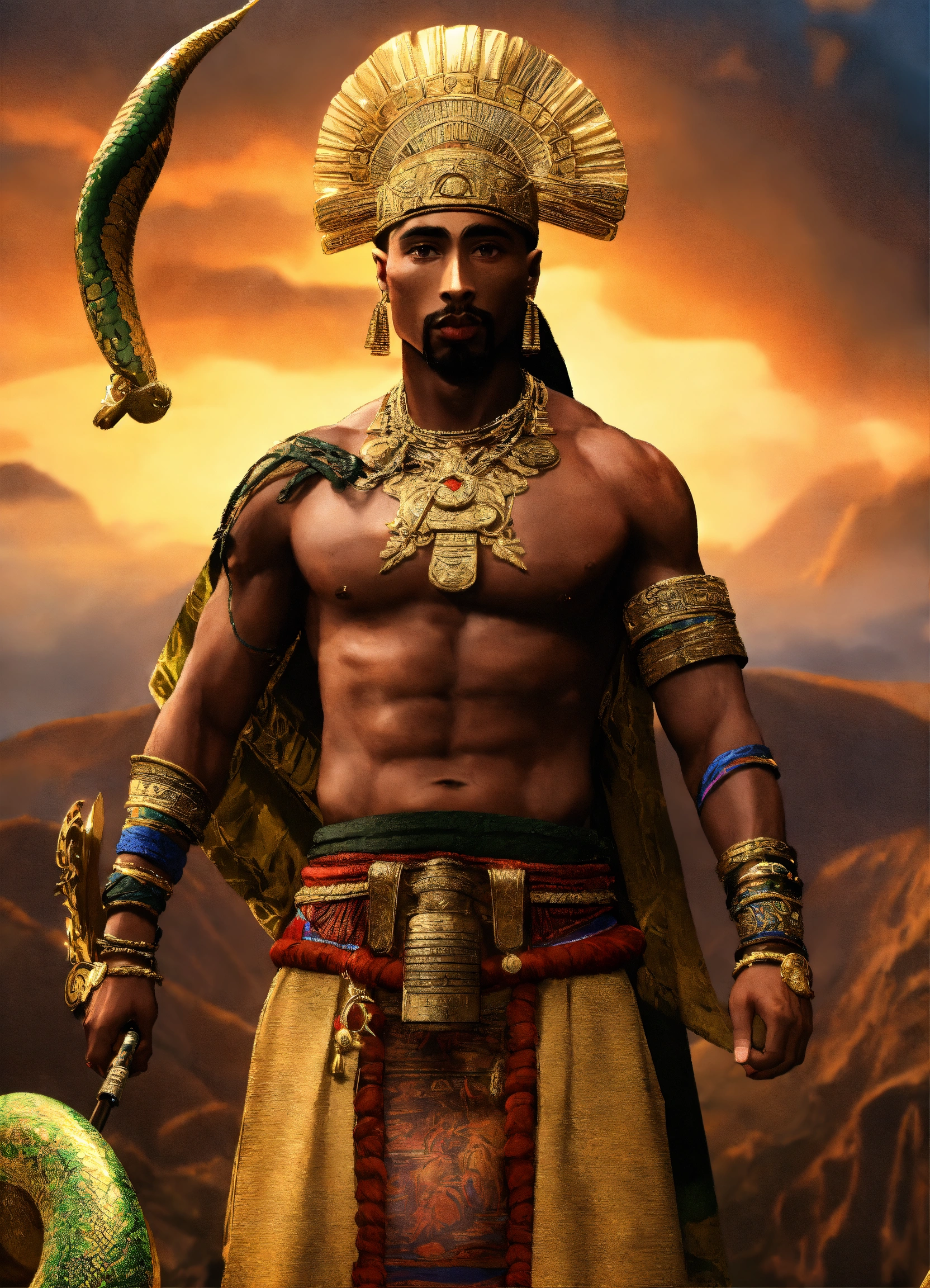 Lexica - Tupac Shakur as a Powerful Ancient Inca King. 8k unreal render ...