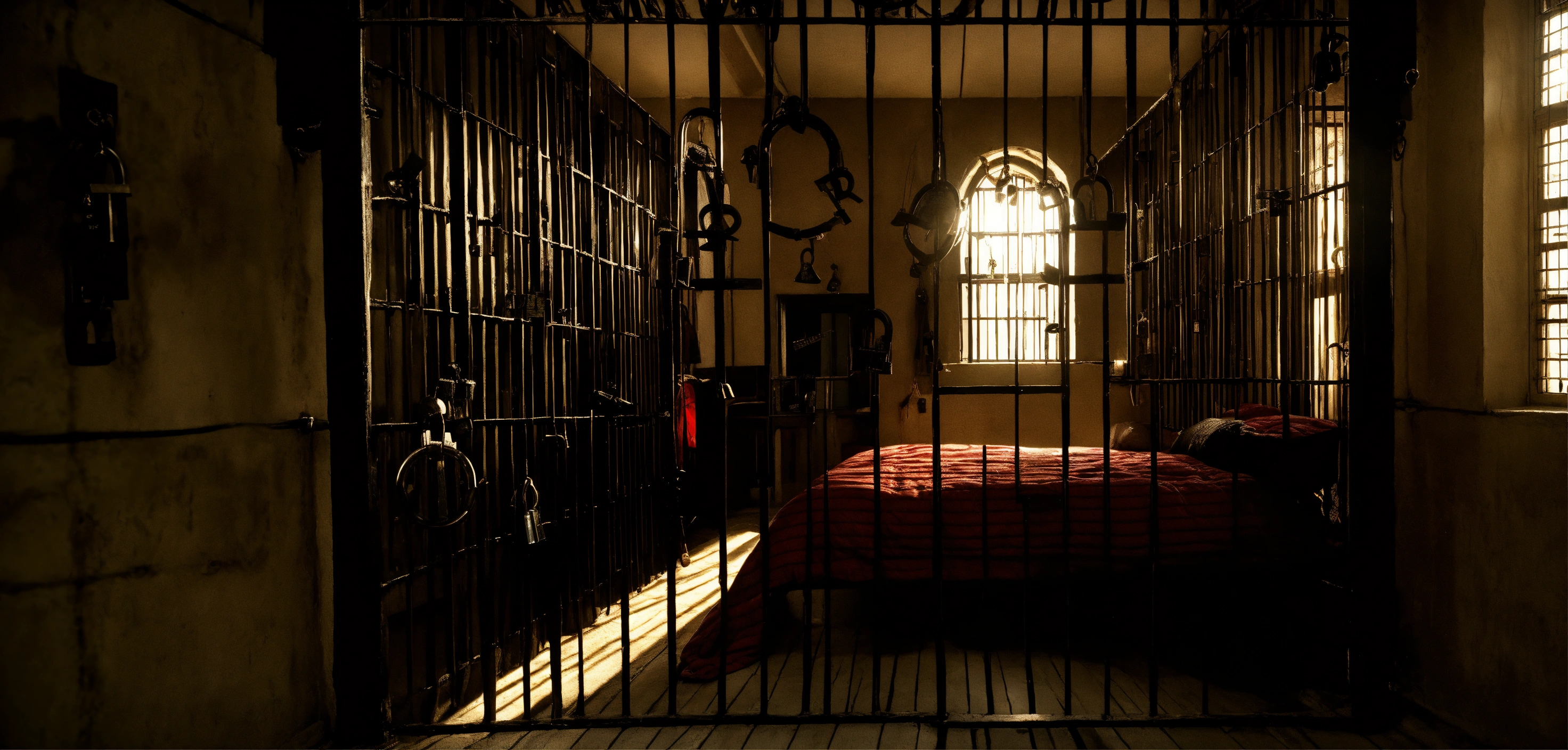 Lexica - Dark goth bedroom, bows, pillows, plush, over the top, prison ...