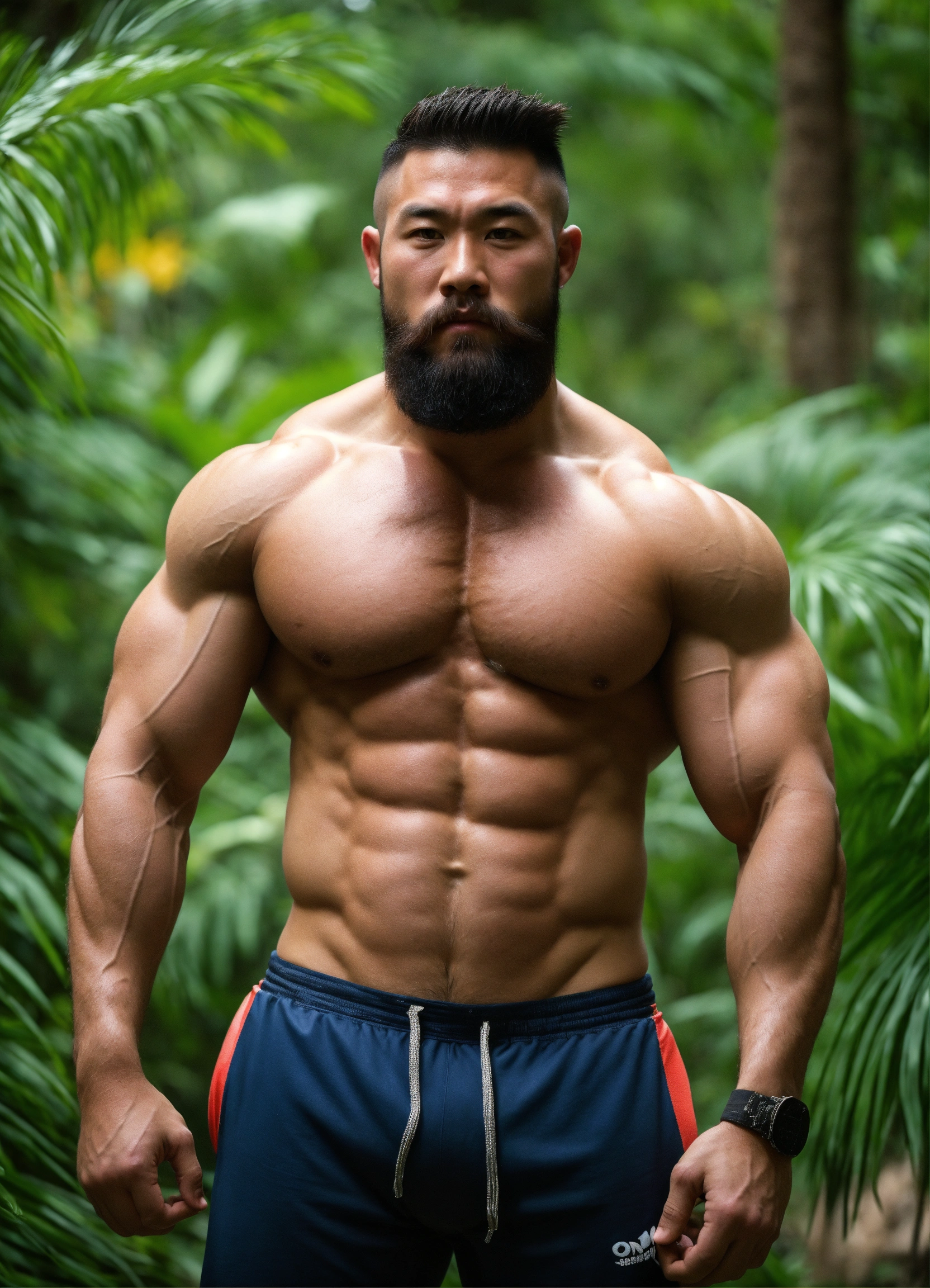 Lexica - 30-year-old man with big muscles, big bodybuilder, Mongolian ...