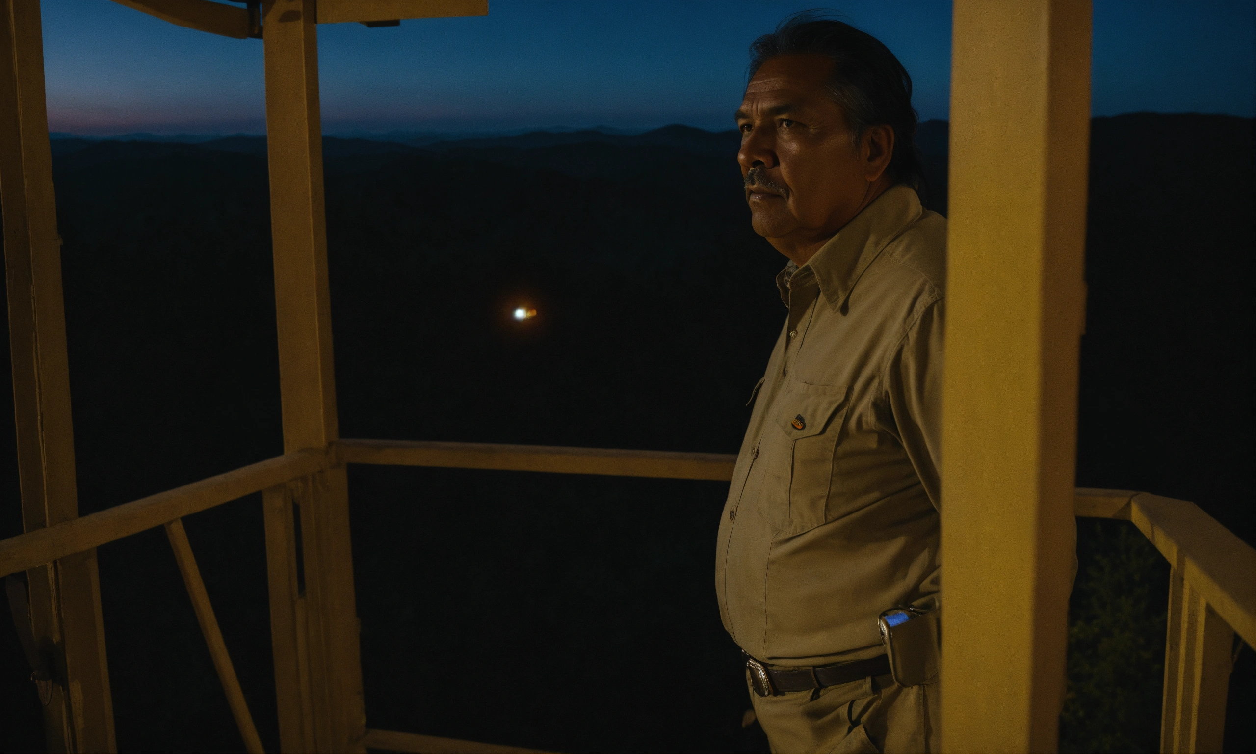 Lexica - Scared unique expressive middle-aged fire tower lookout man ...