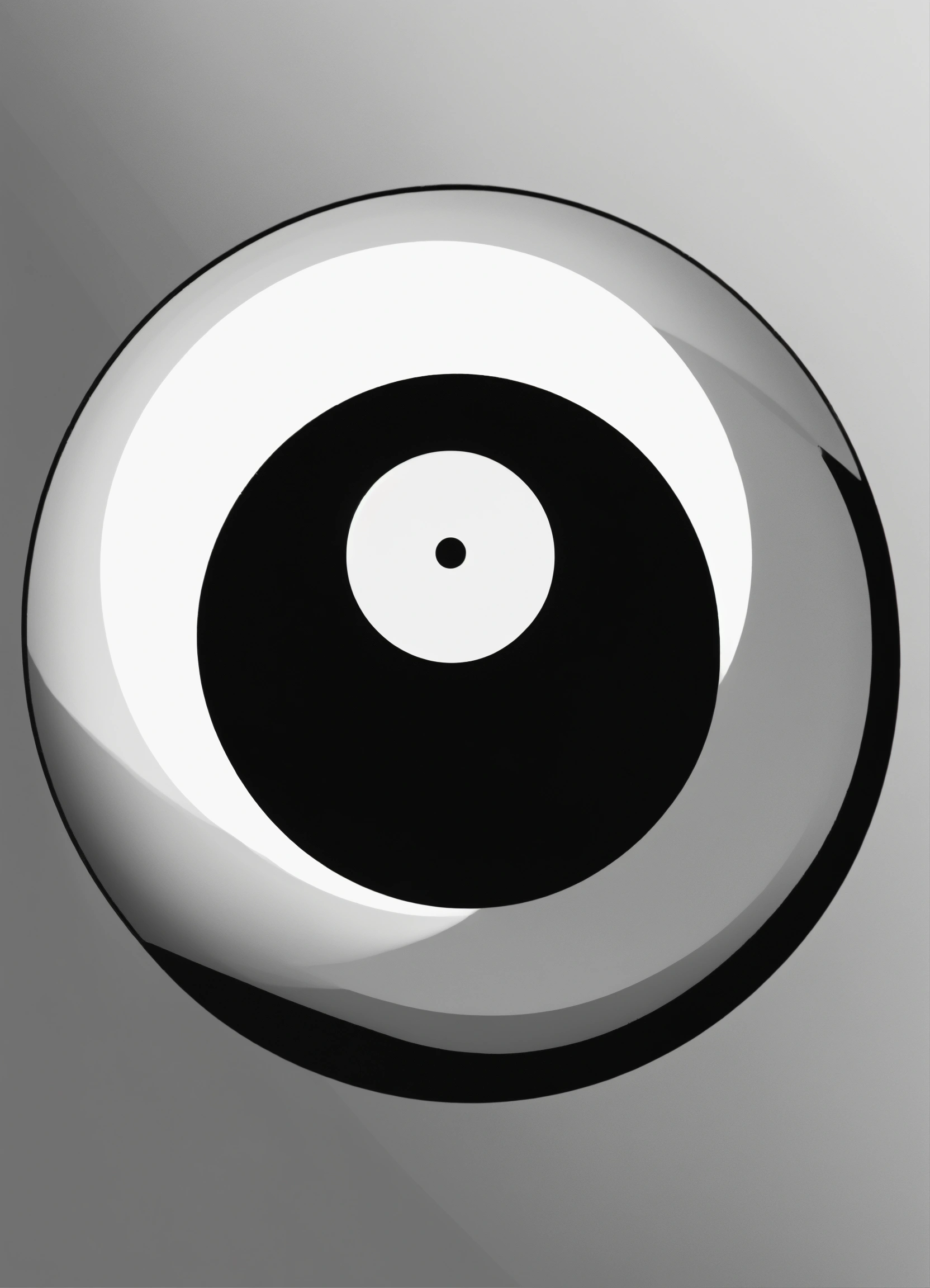 Lexica - Create a 2d 8 ball minimalistic, black and white, white ...