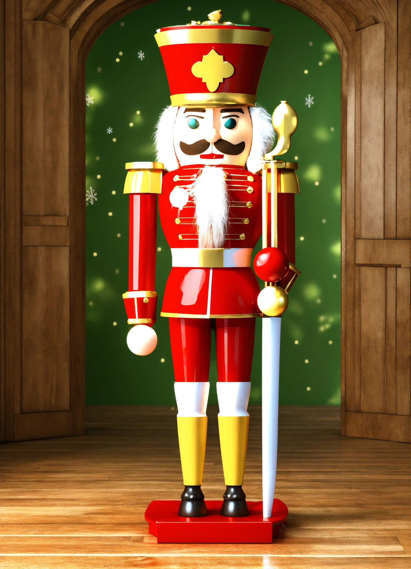 Lexica - Christmas nutcracker, full body front, 3d rendering