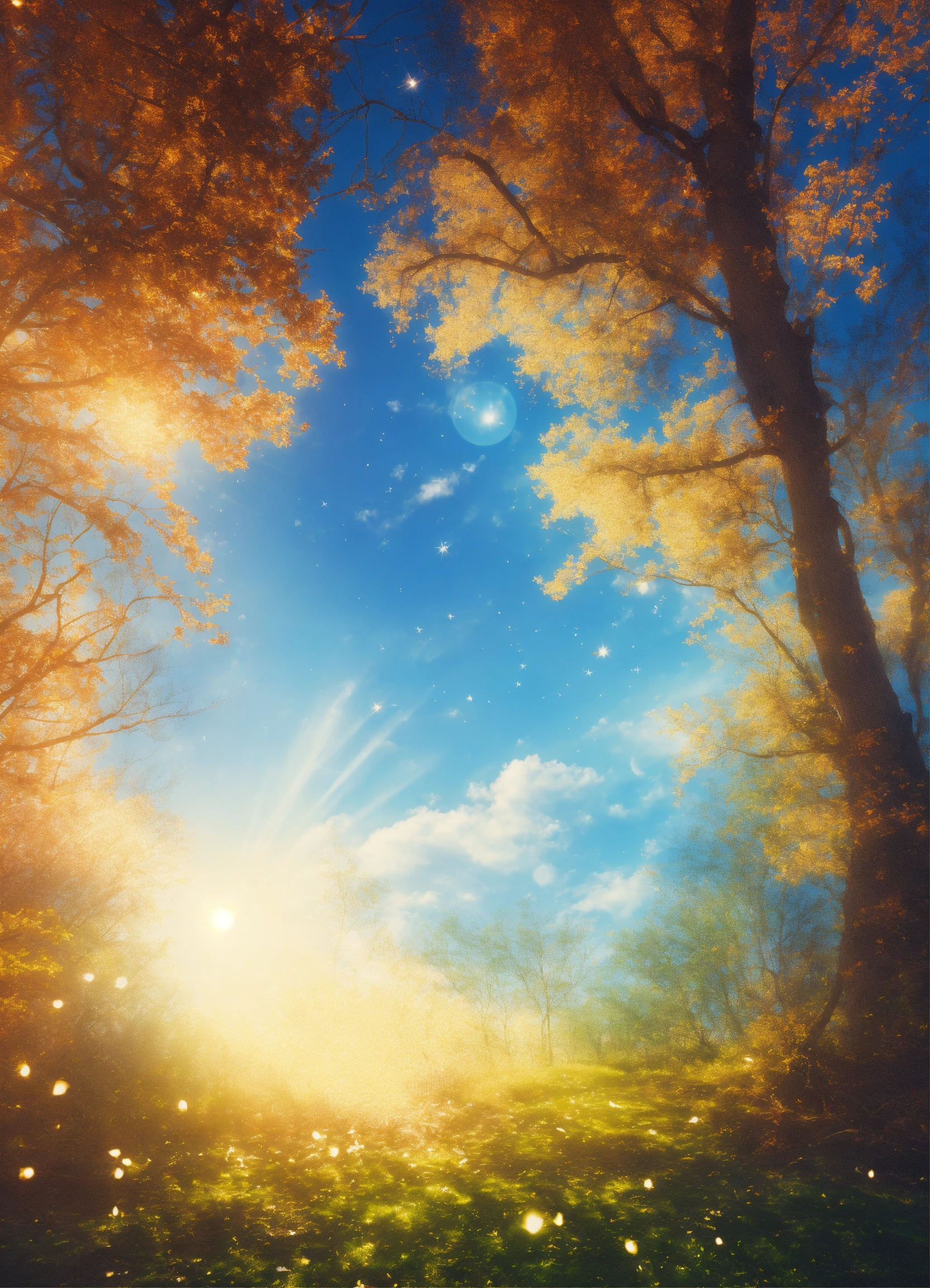 Lexica - Blue sky light shining background fantasy