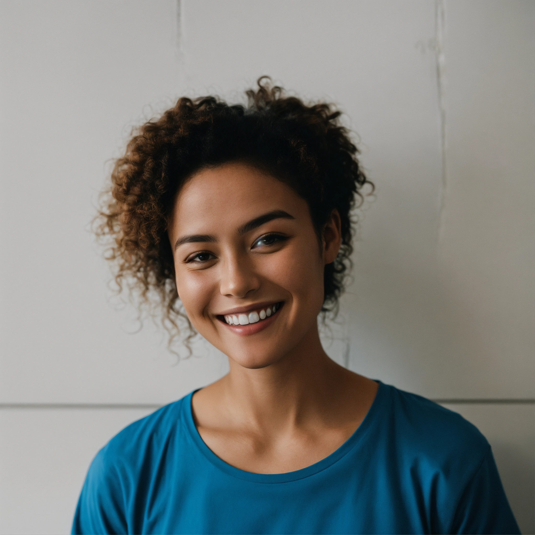 Lexica - A photo of a healthy looking person. The person is smiling and ...