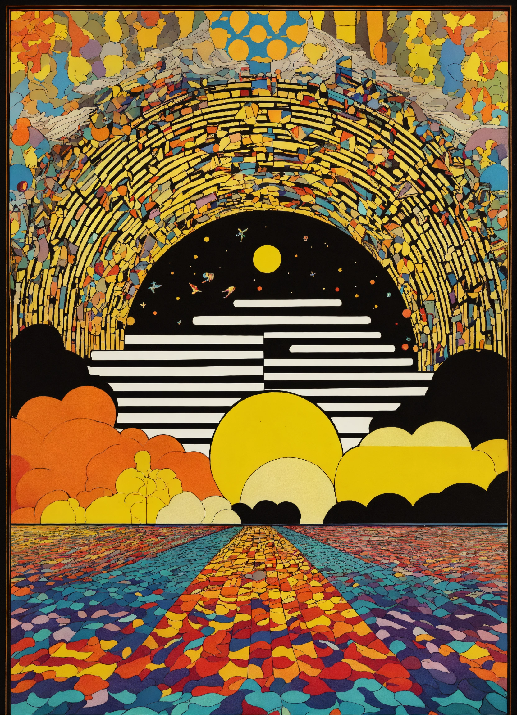 Lexica - Japanese retro poster, complete ecstasy merging into ...