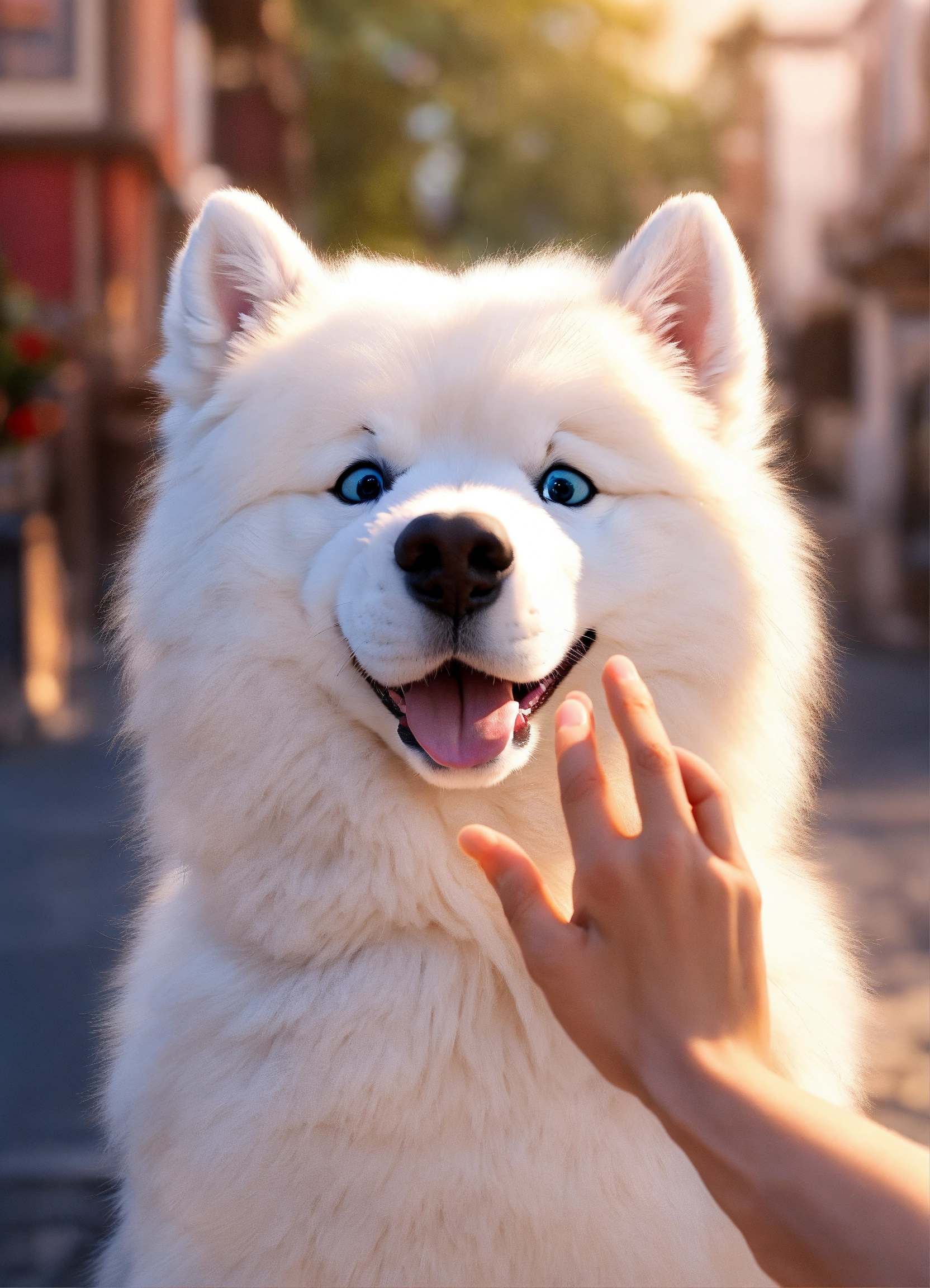 Lexica - A hand indicating for the Samoyed dog to paw, inspired by ...