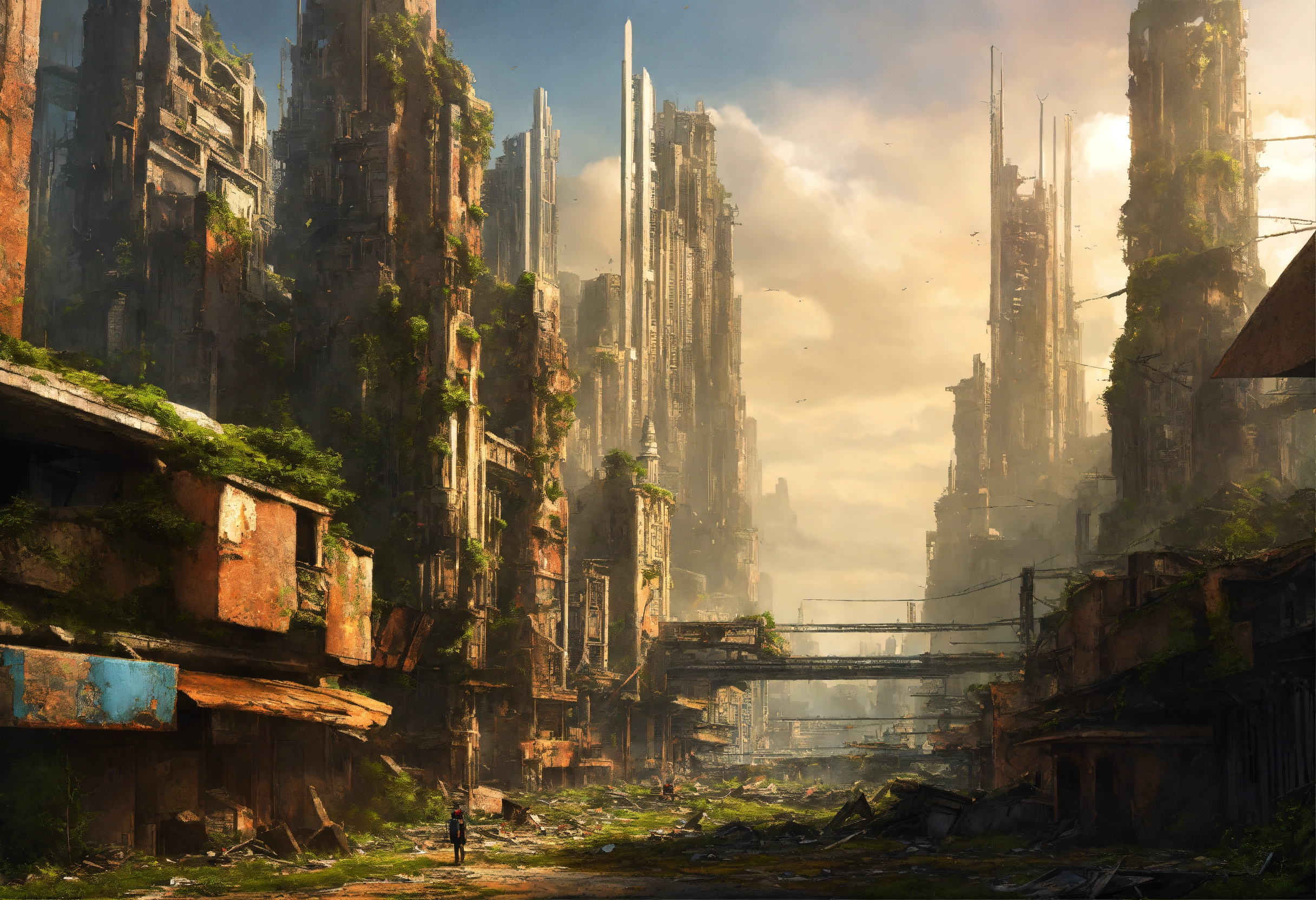 Lexica - Futuristic city in ruins