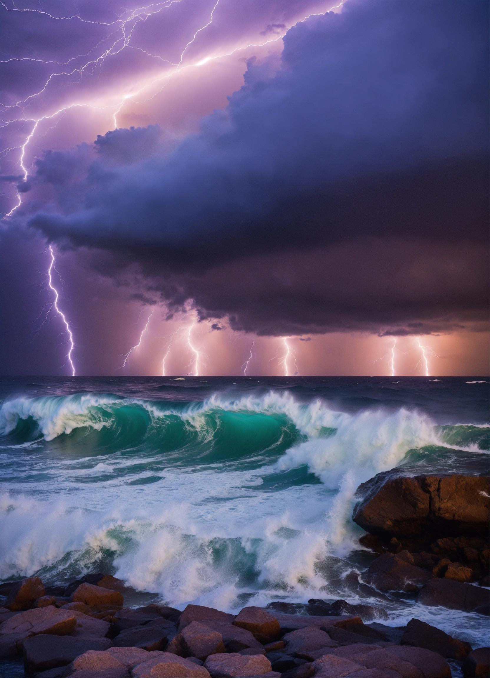 Lexica - Sea scenery, lightning, massive swell.
