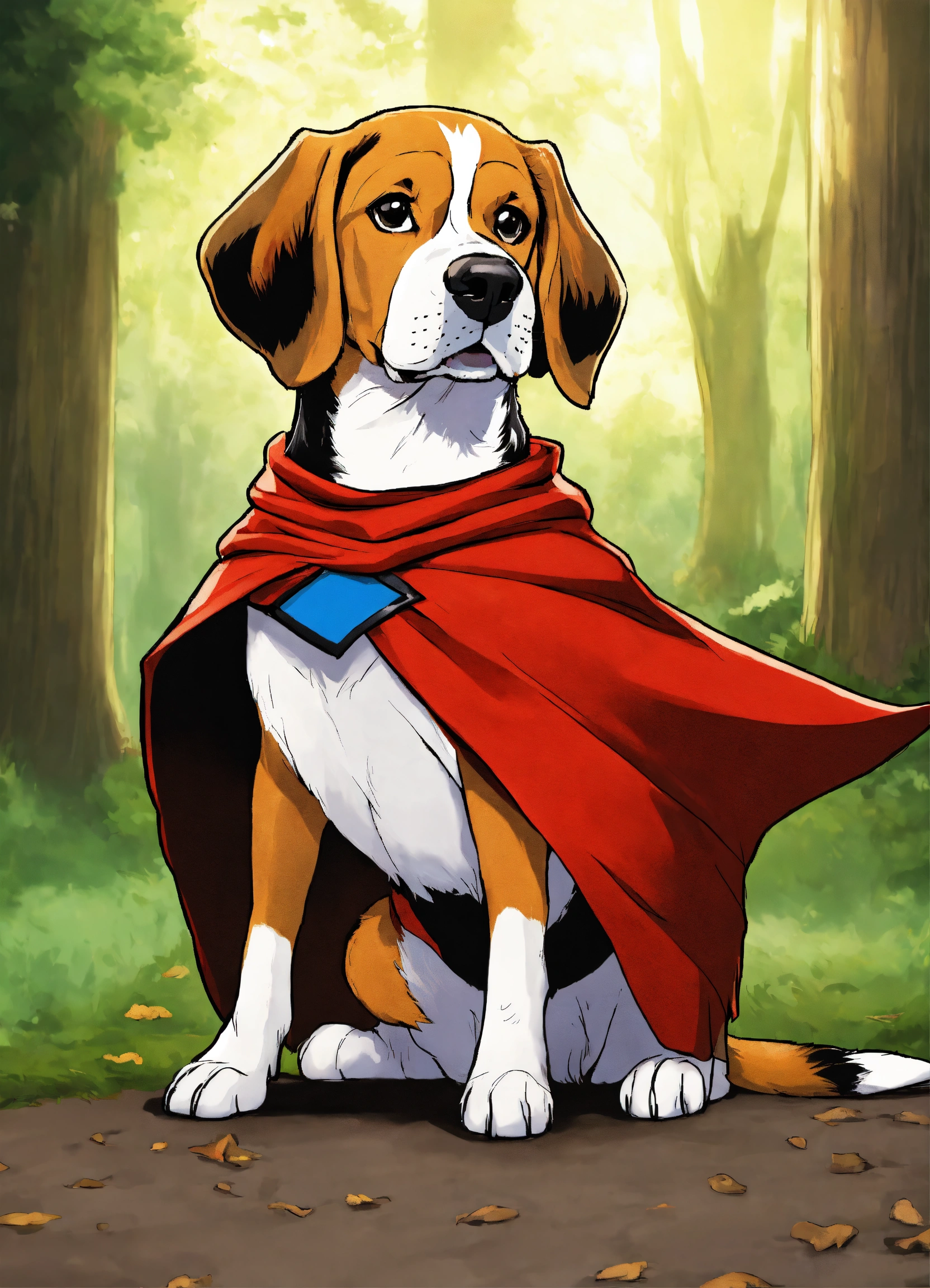 Lexica - I would like a manga style cartoon of a beagle super hero with ...