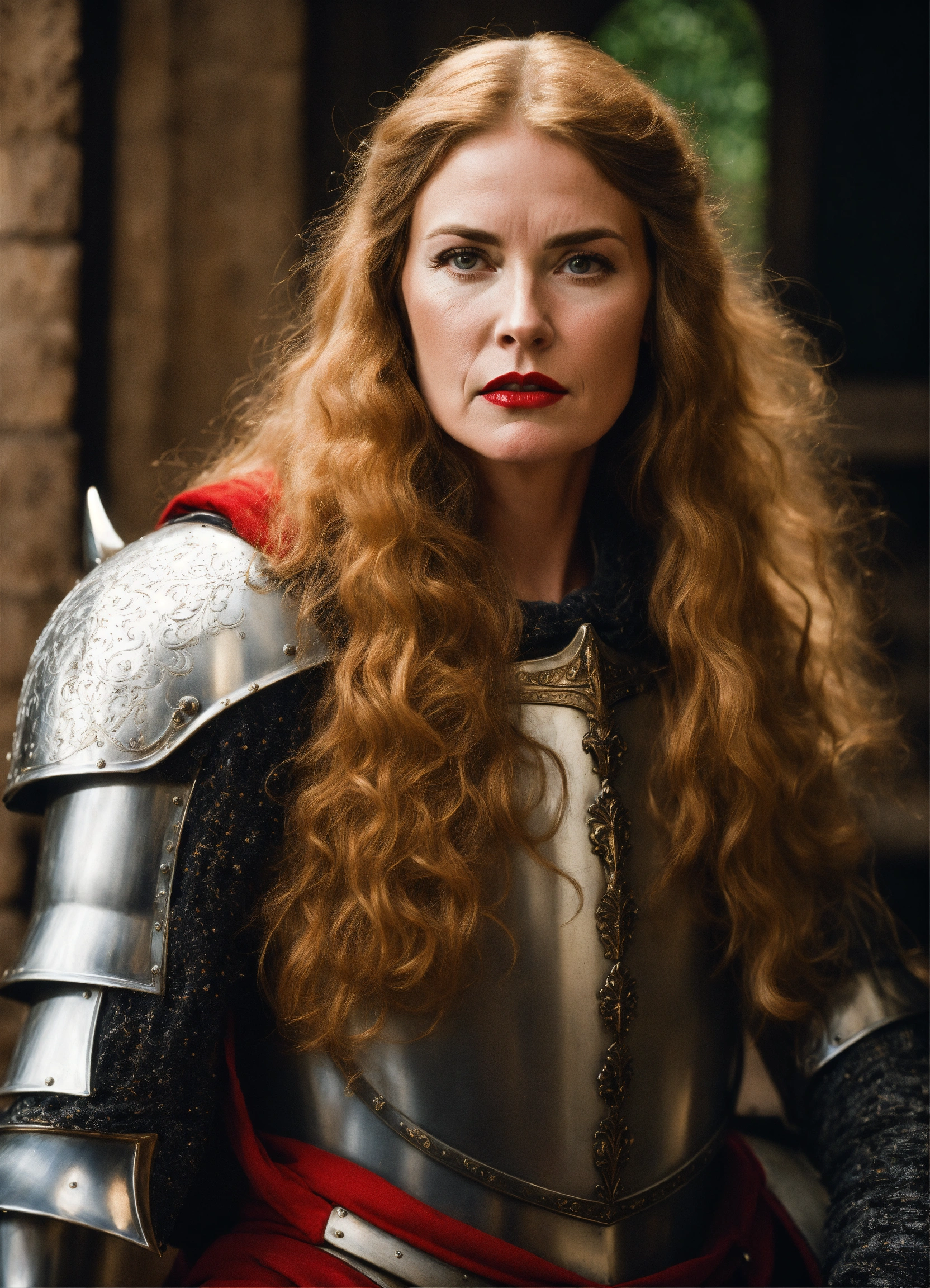 Lexica - Photo quality portrait of Carol Boardman as a mediaeval knight ...